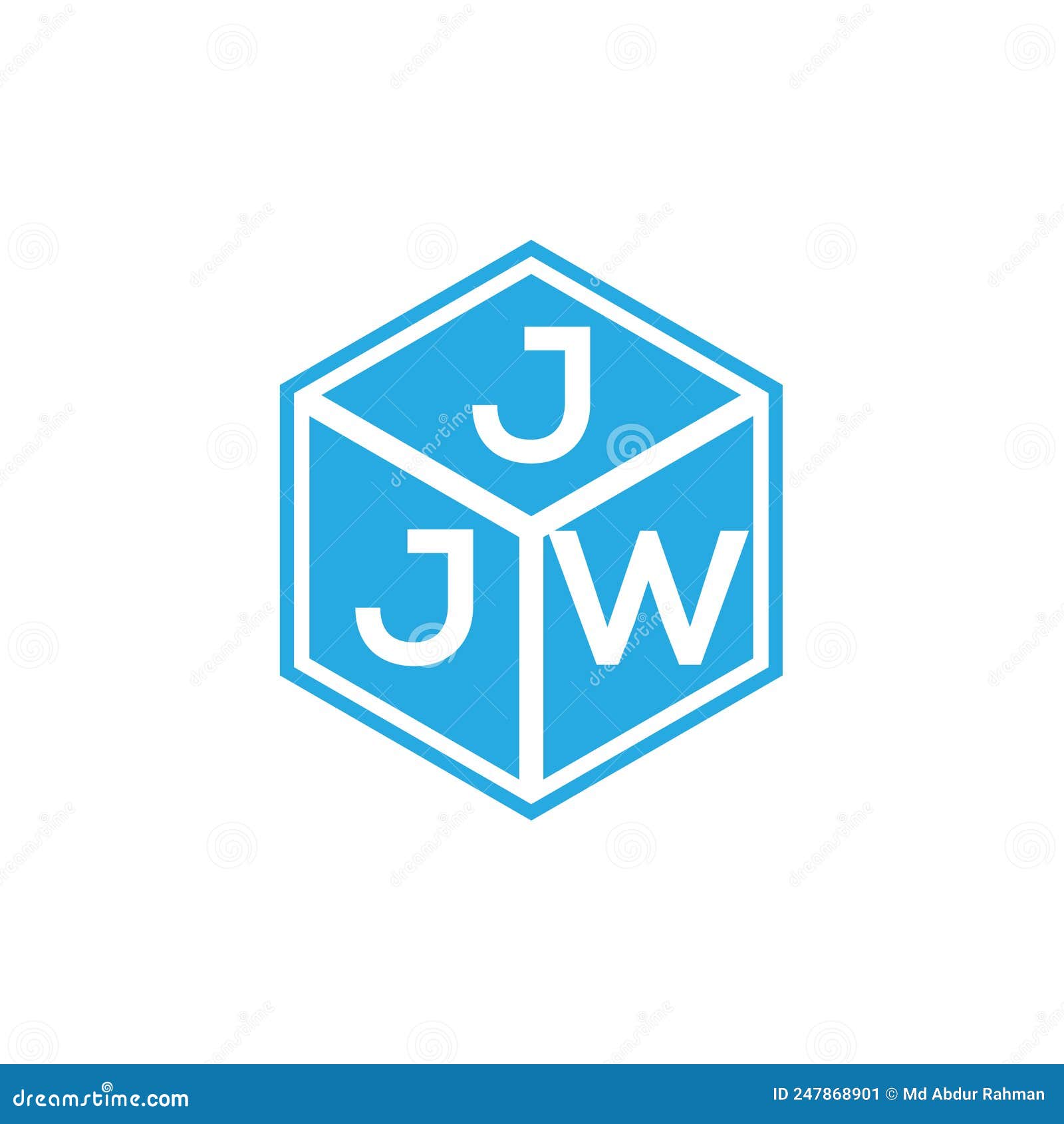 JJW Letter Logo Design on Black Background. JJW Creative Initials ...