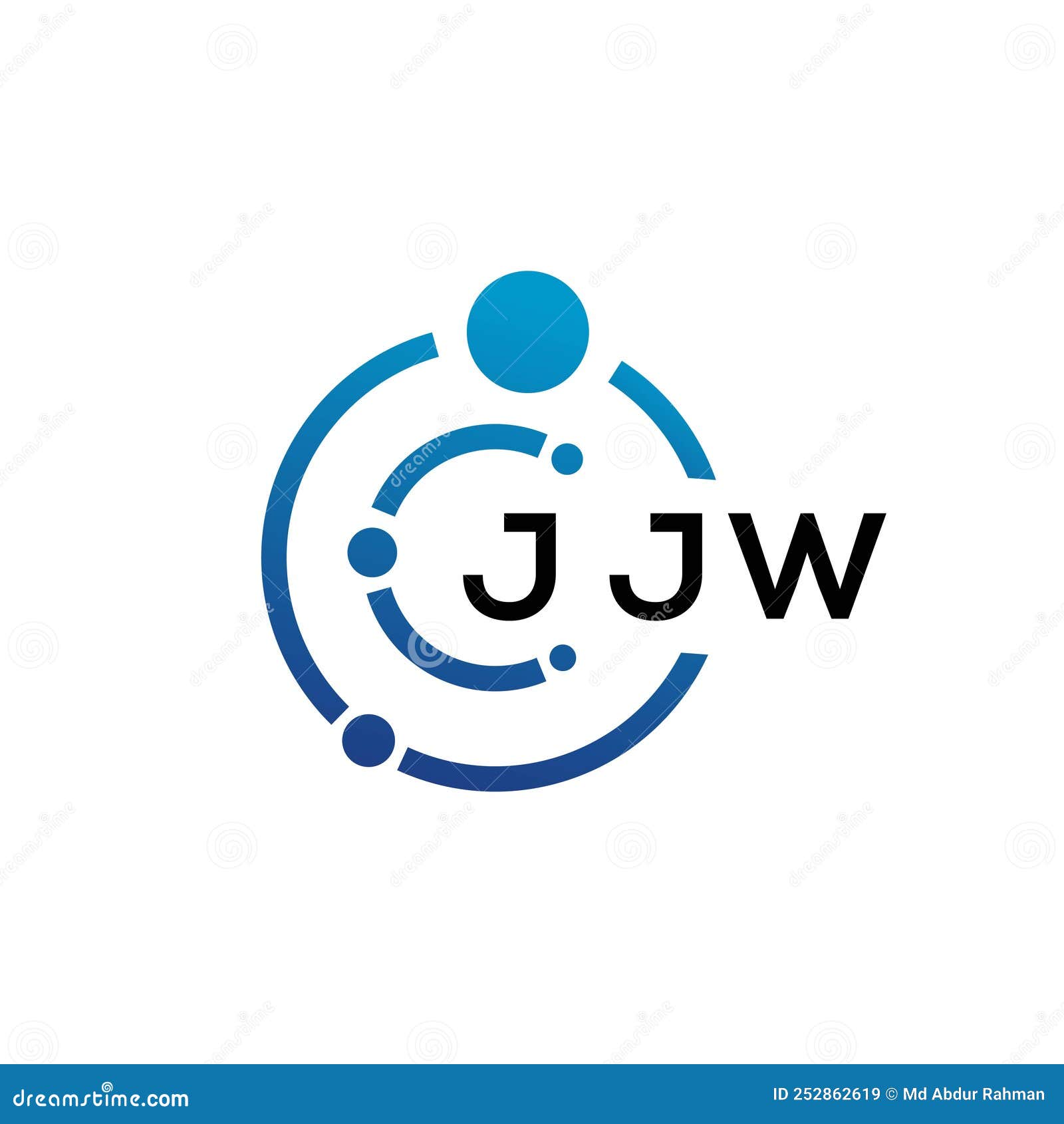 JJW Letter Technology Logo Design on White Background. JJW Creative ...