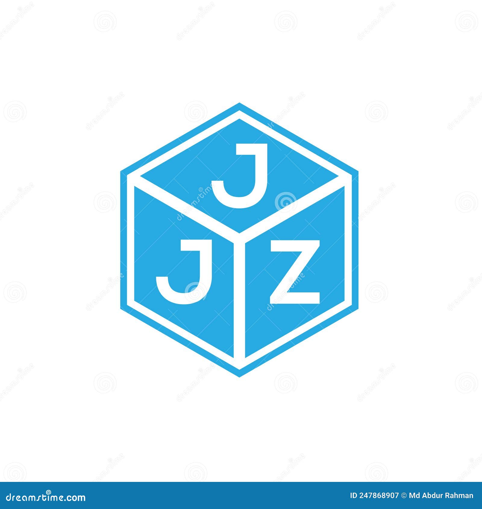 JJZ Letter Logo Design on Black Background. JJZ Creative Initials ...