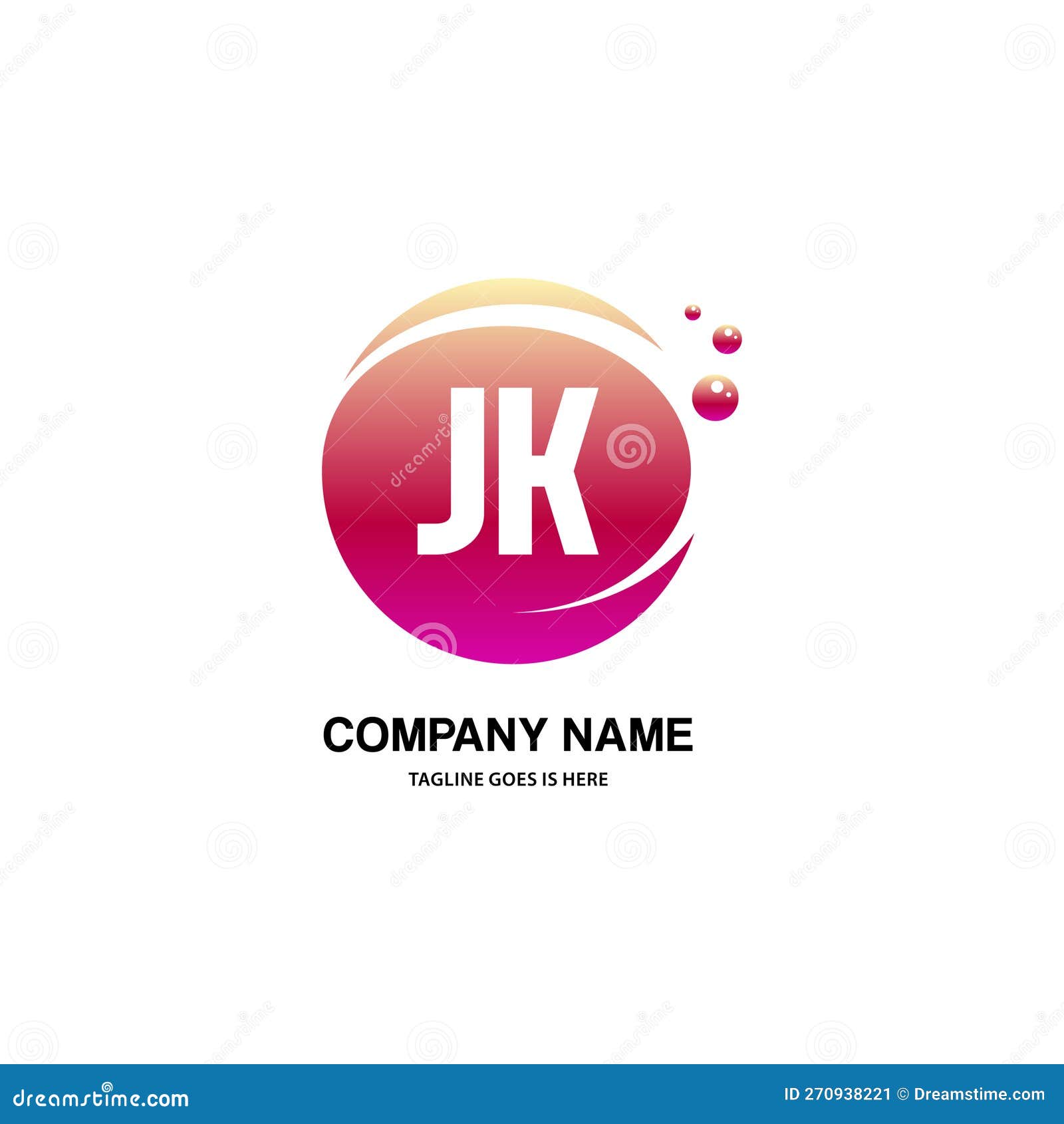 JK Initial Logo with Colorful Circle Template Vector Stock Illustration ...