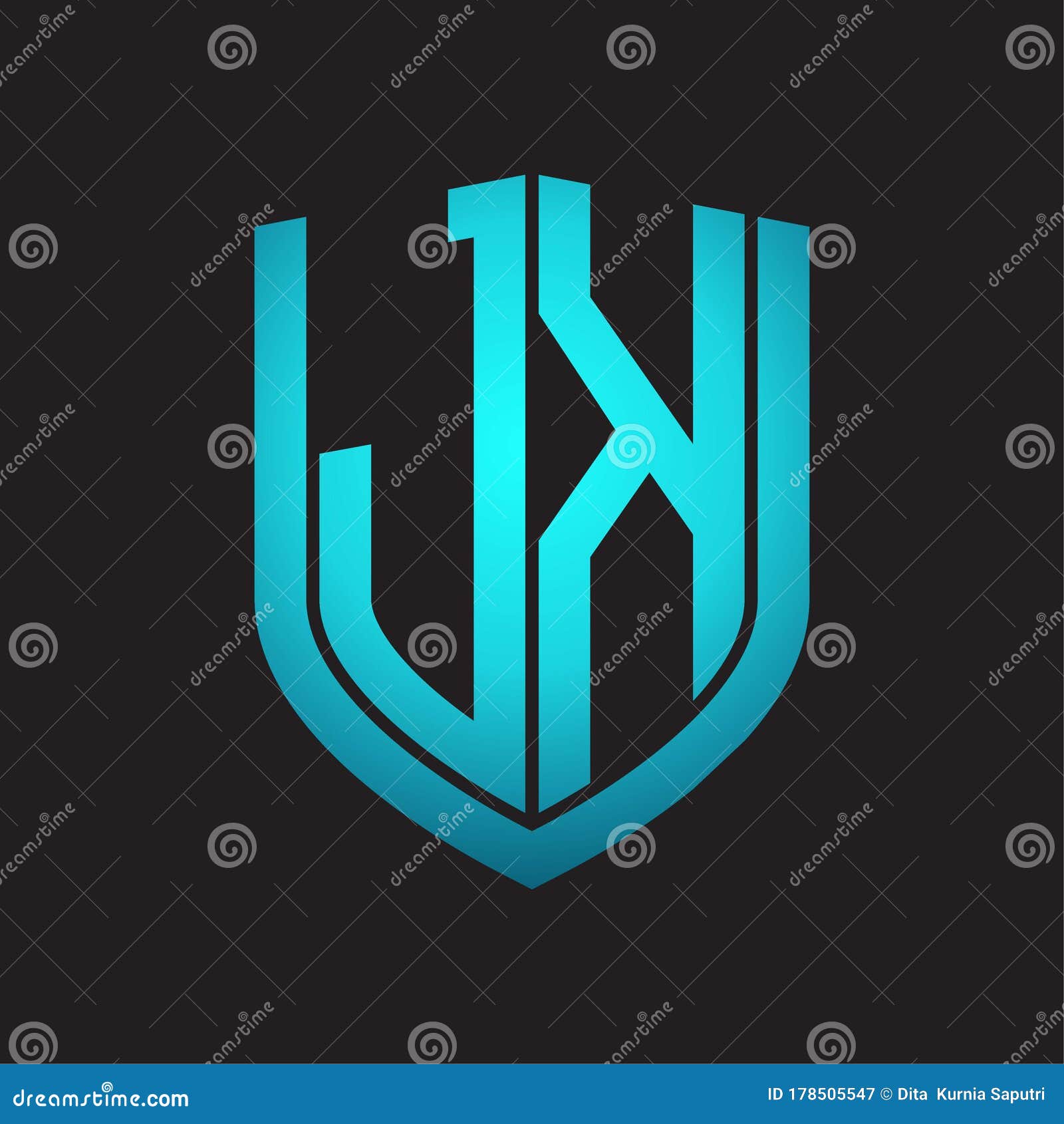 JK Logo Monogram with Emblem Shield Design Isolated with Blue Colors on ...