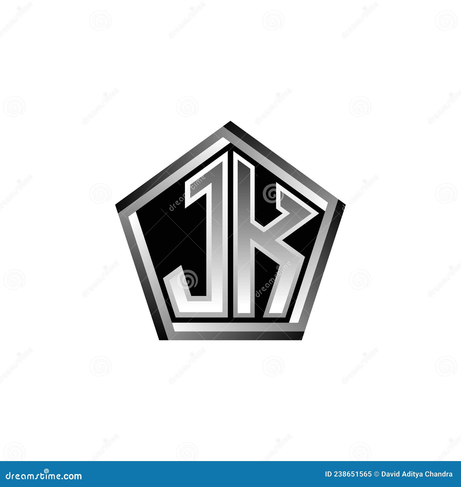 JK Logo Monogram Silver Geometric Modern Design Stock Vector ...