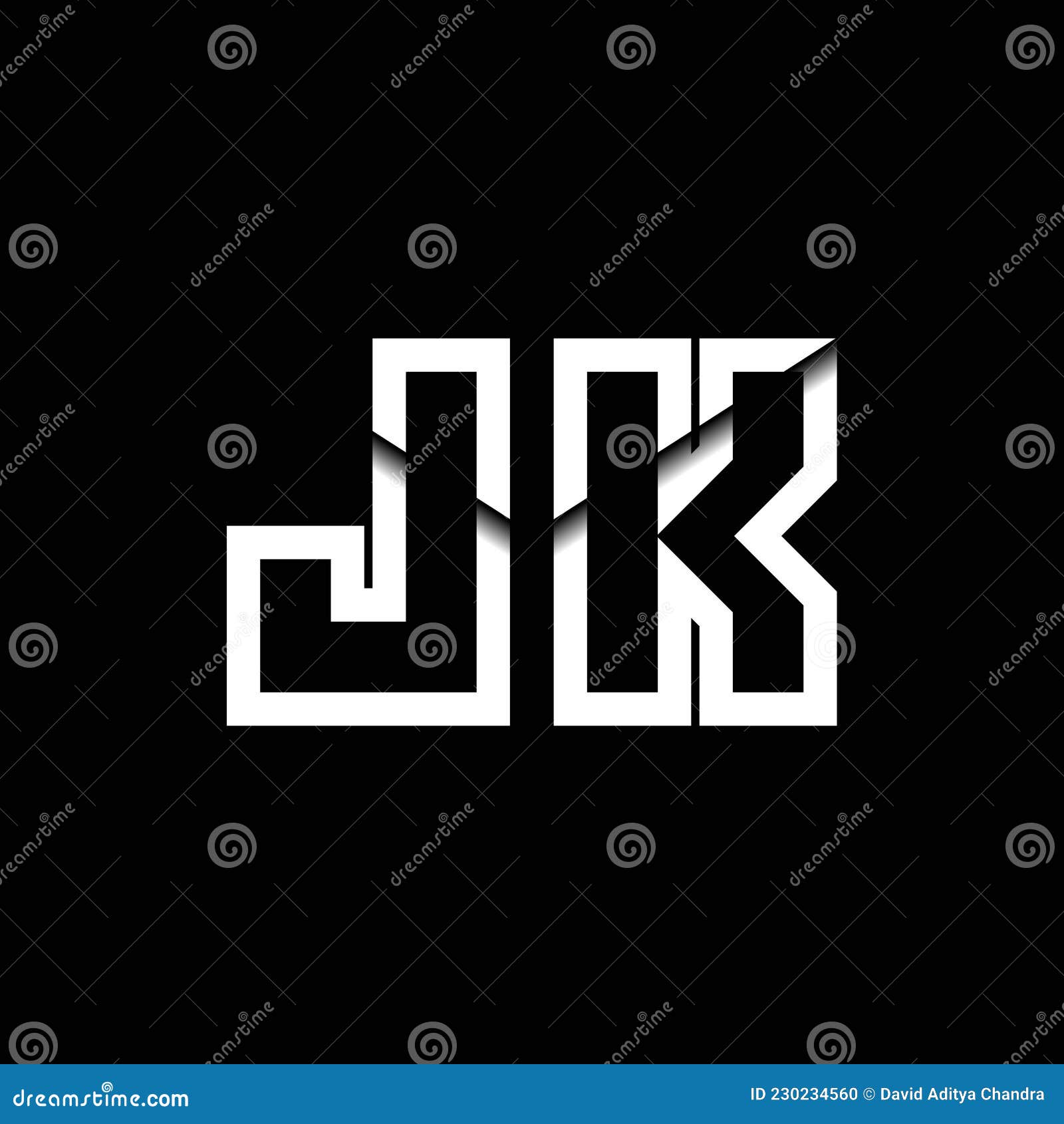 JK Monogram Envelope Shape Style Stock Vector - Illustration of letter ...