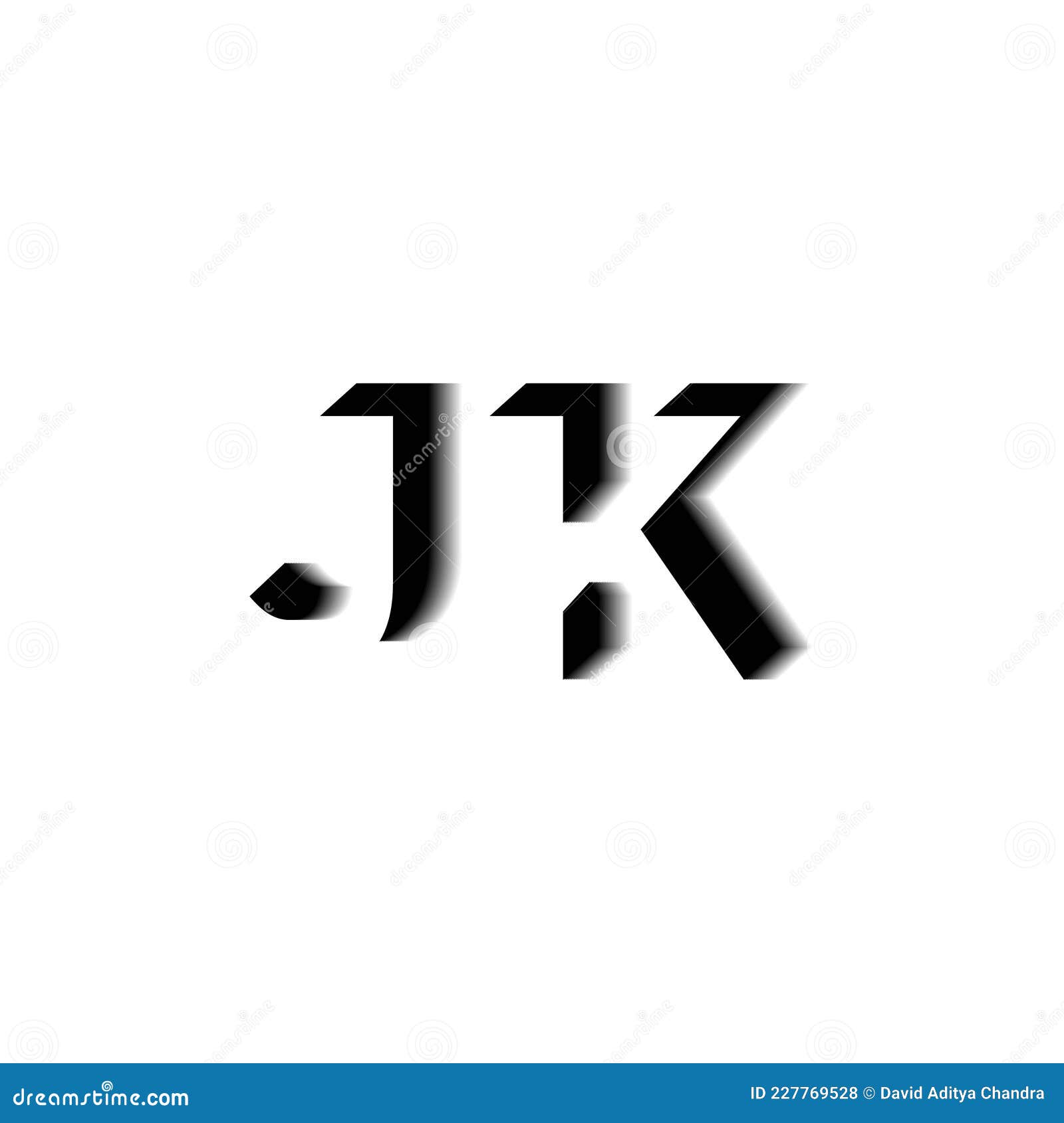 JK Monogram Shadow Shape Style Stock Vector - Illustration of emblem ...