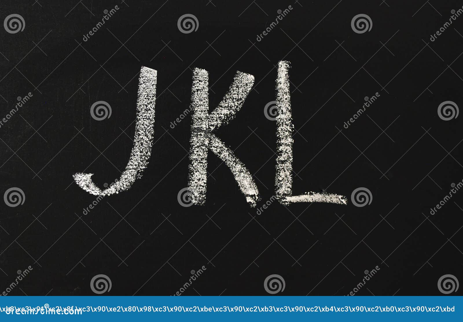 JKL Alphabet Letters Written in White Chalk on a Black Chalkboard Stock ...