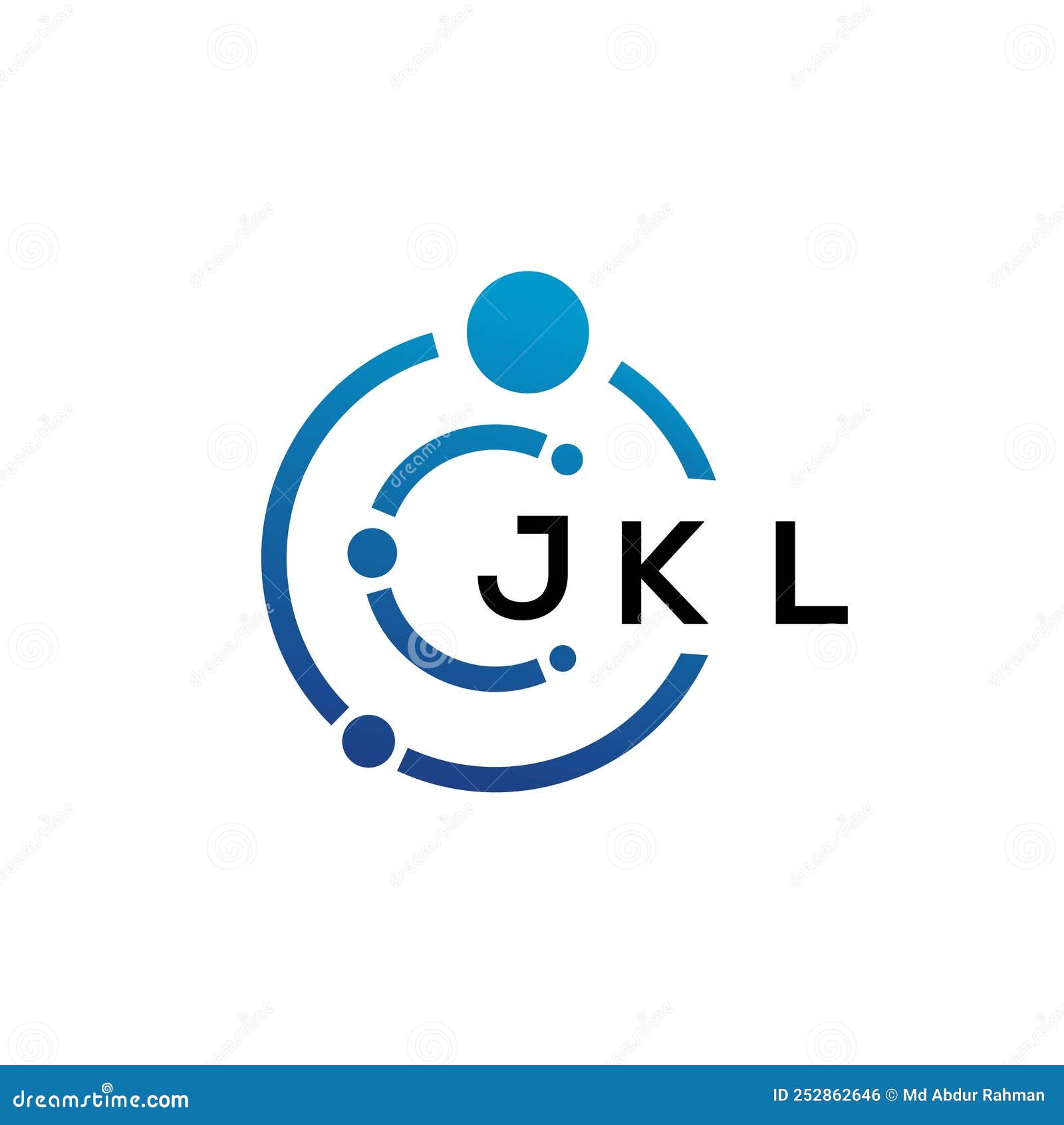 JKL Letter Technology Logo Design on White Background. JKL Creative ...