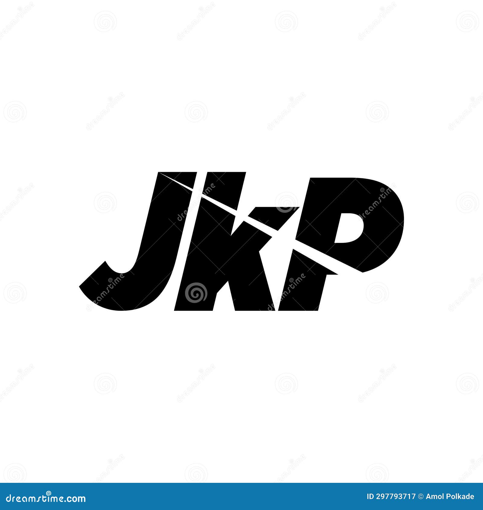 JKP Typography Vector Monogram Illustration Stock Vector - Illustration ...