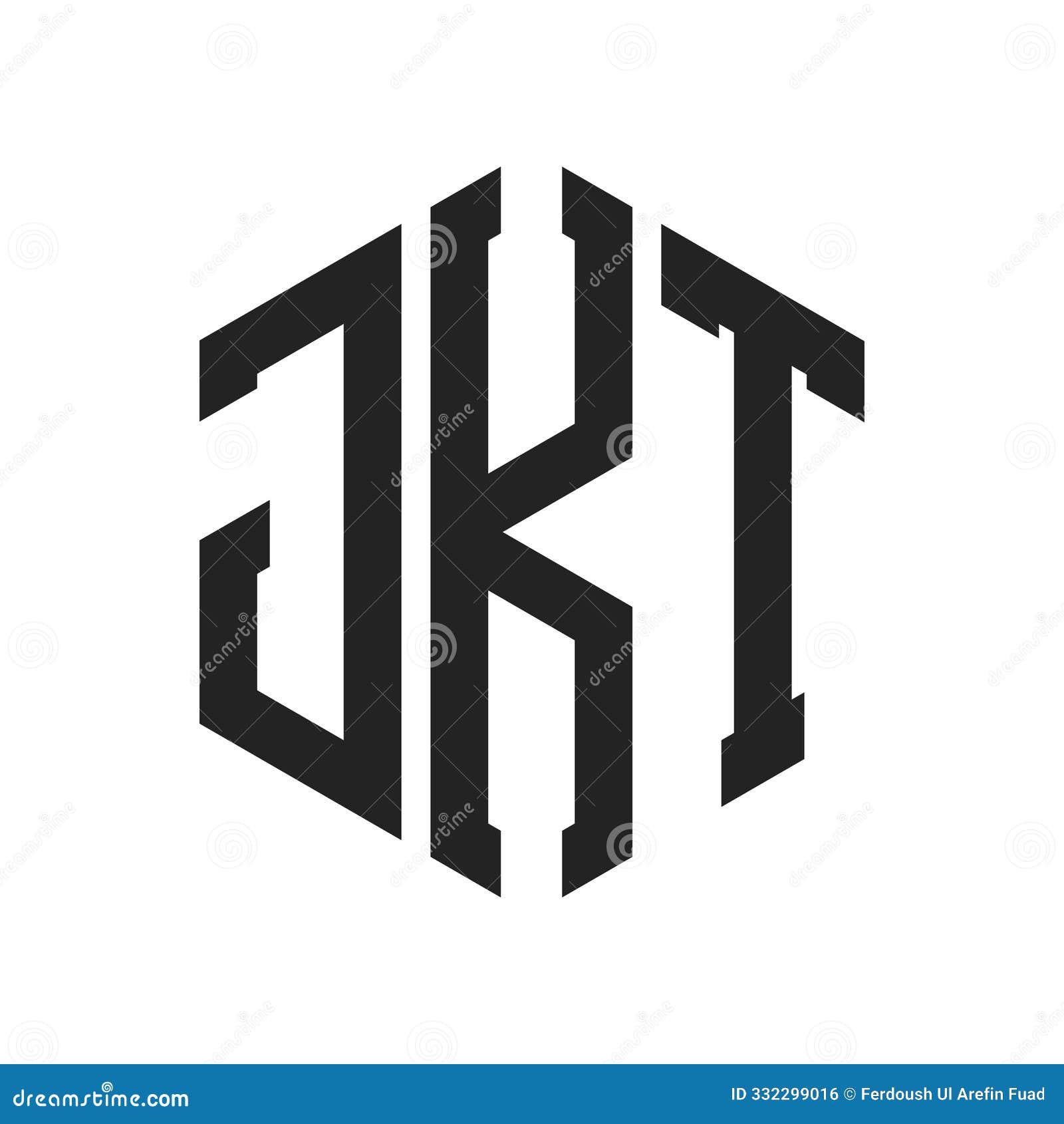 JKT Logo Design. Initial Letter JKT Monogram Logo Using Hexagon Shape ...