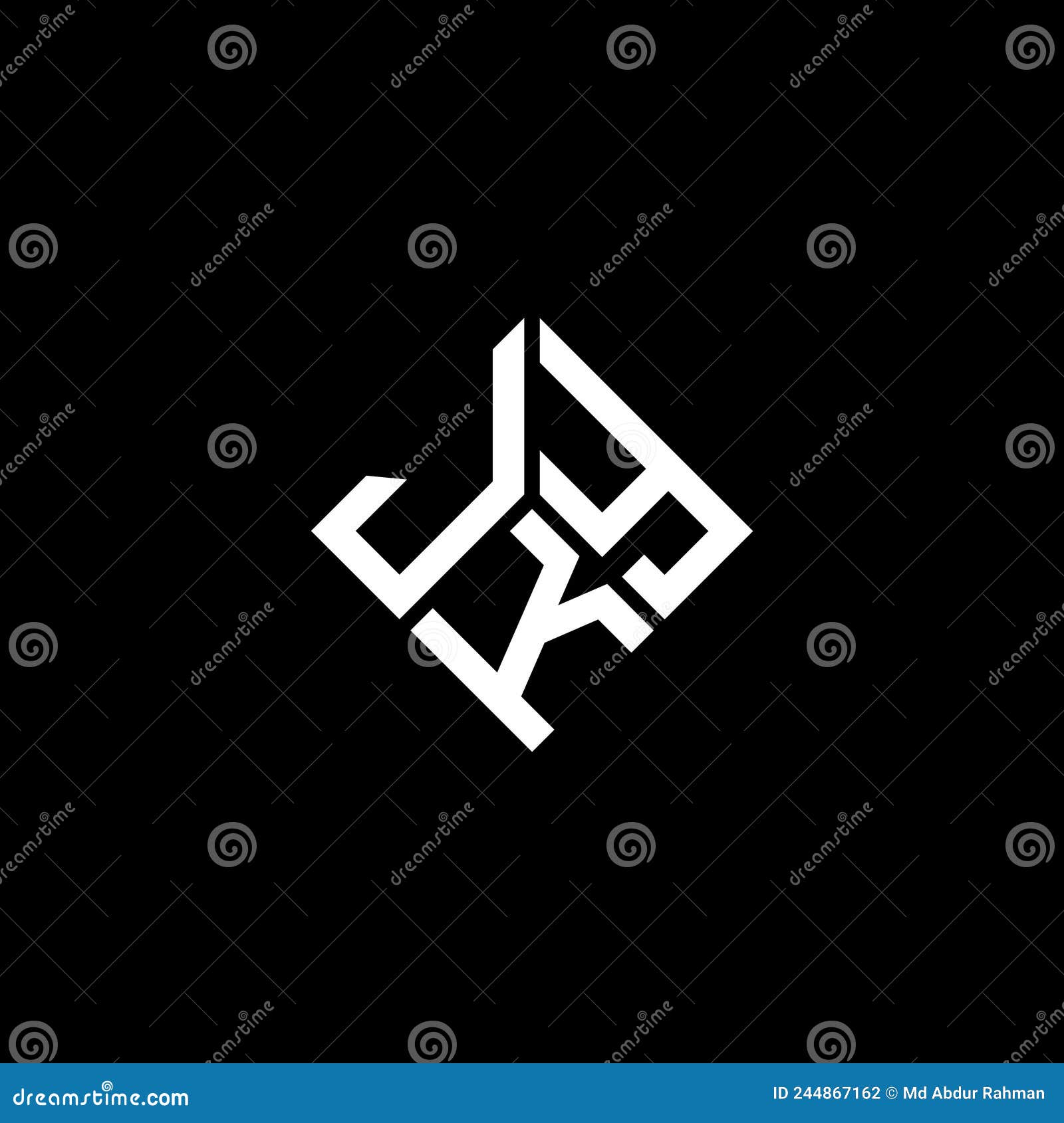 JKY Letter Logo Design on Black Background. JKY Creative Initials ...