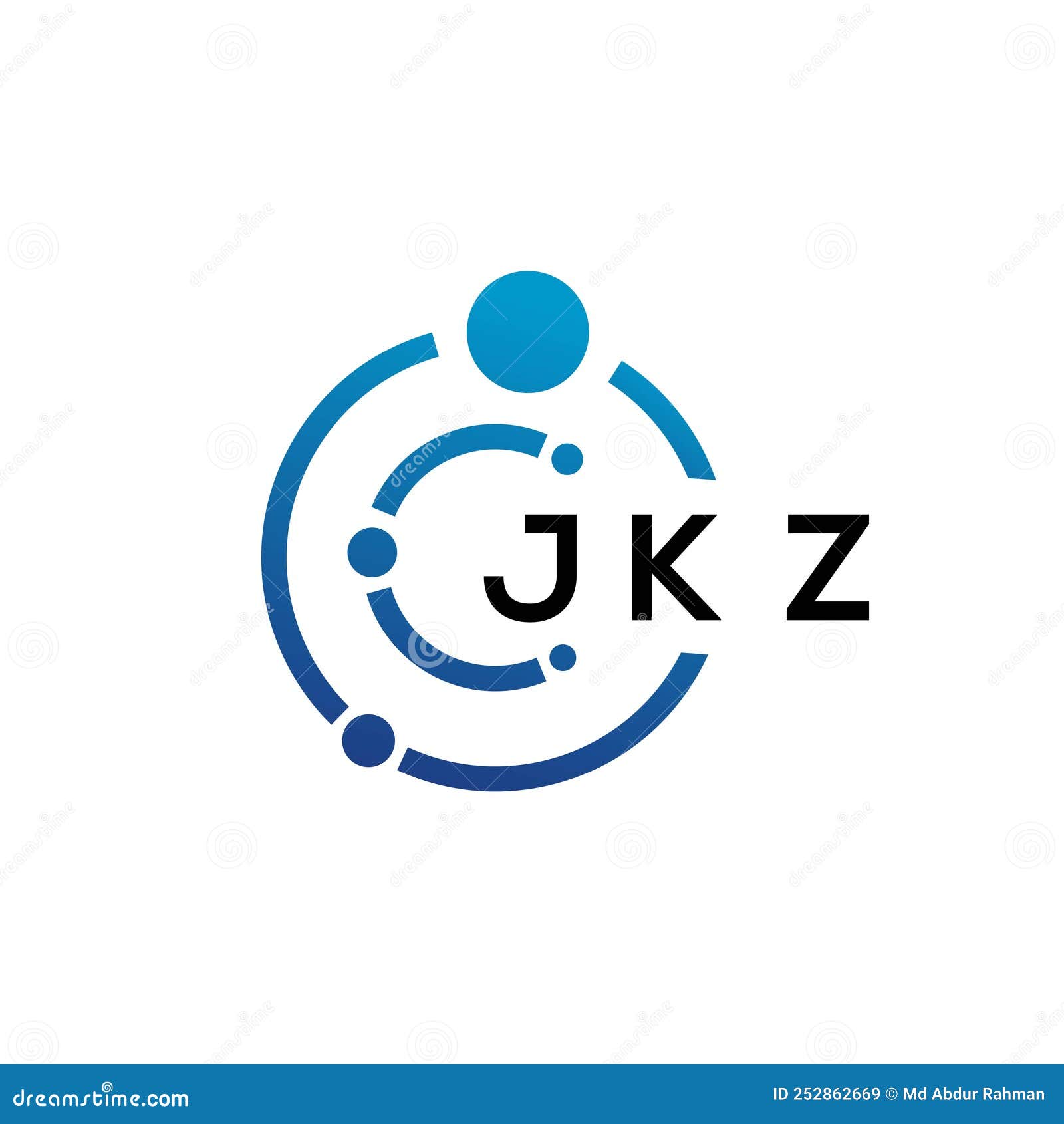 JKZ Letter Technology Logo Design on White Background. JKZ Creative ...