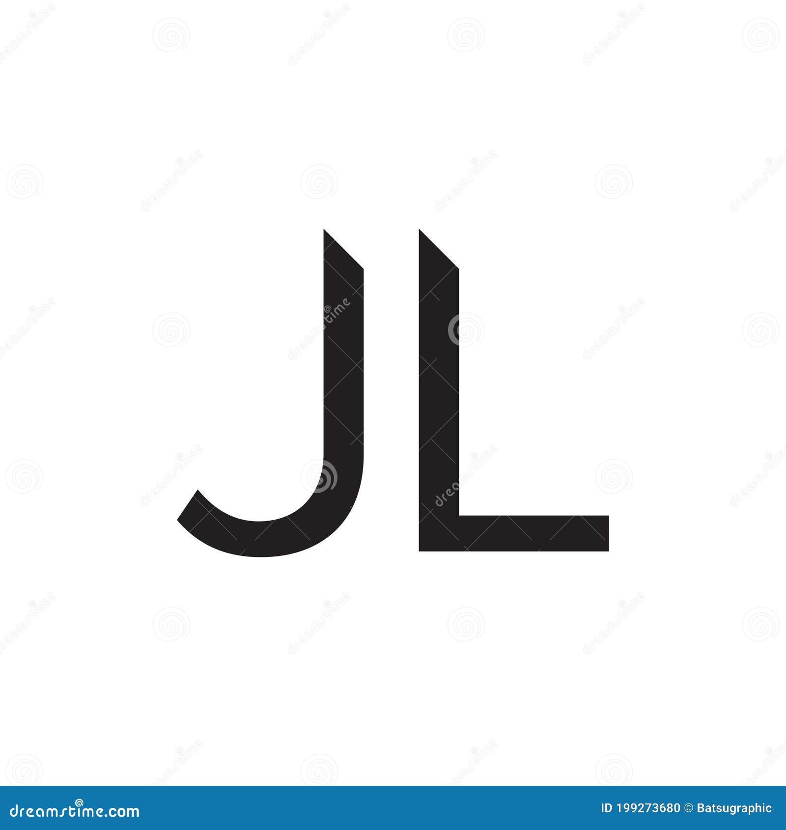 Jl Initial Letter Vector Logo Icon Stock Vector - Illustration of flat ...