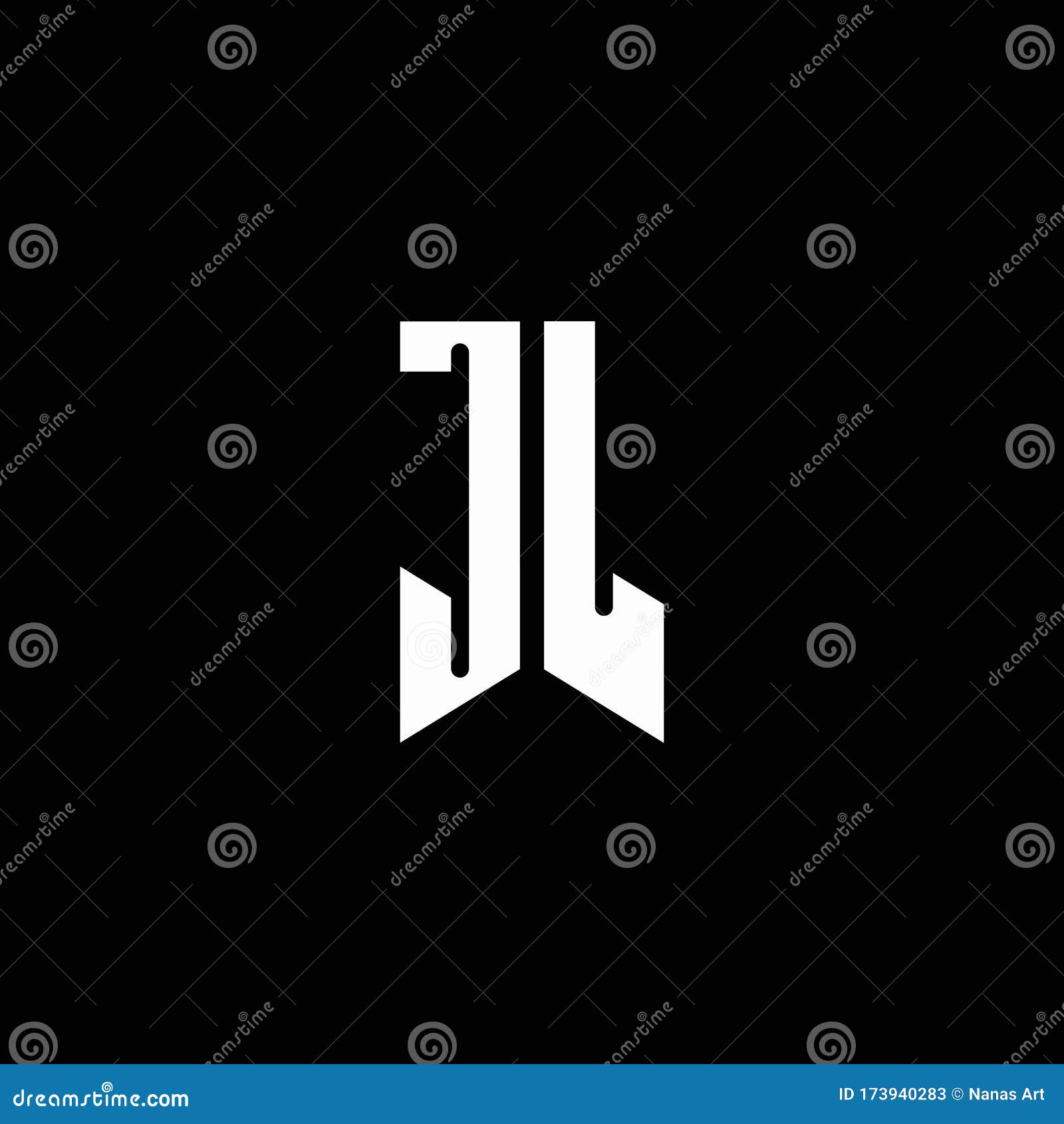 JL Logo Monogram with Emblem Style Isolated on Black Background Stock ...