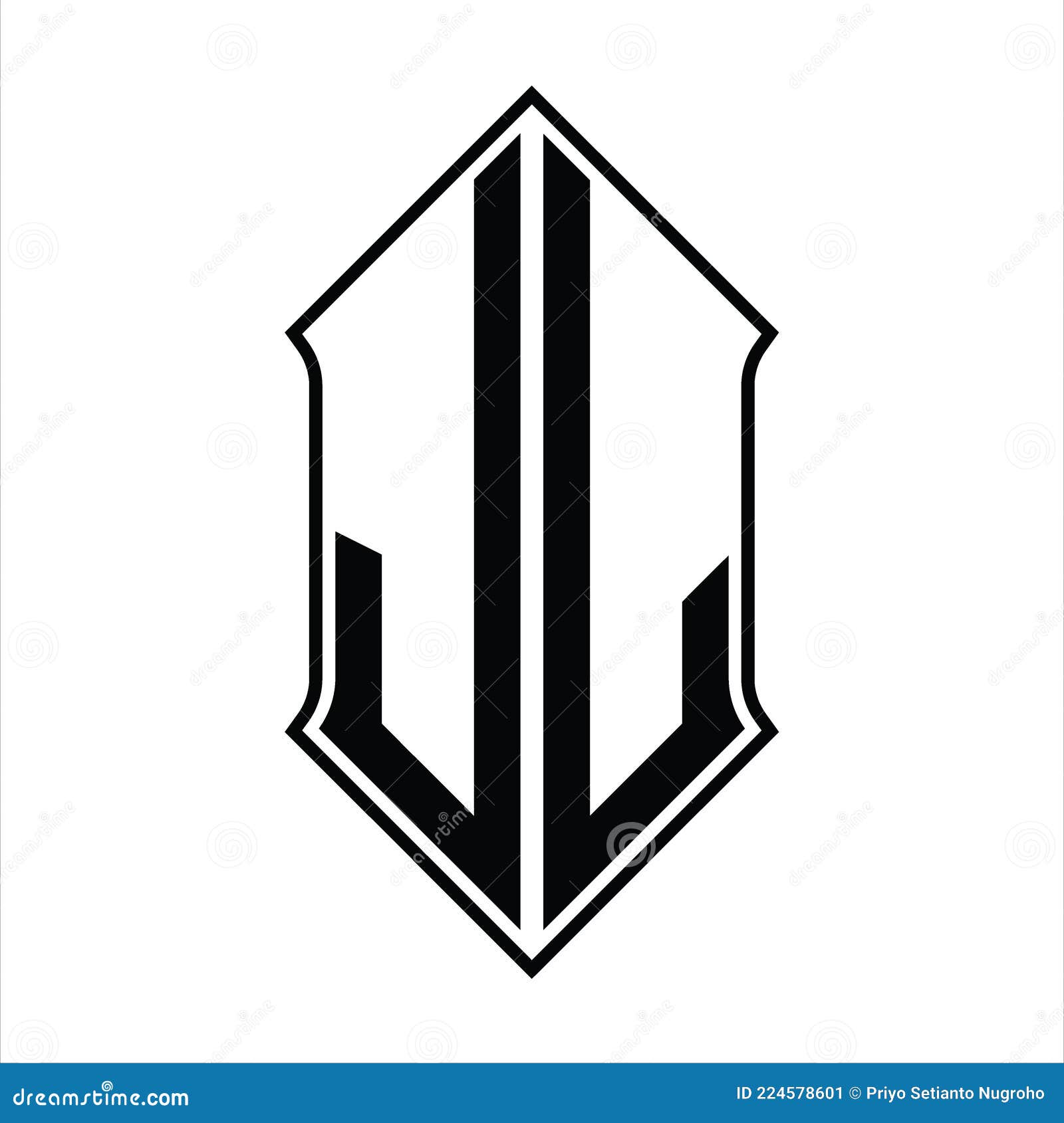 JL Logo Monogram with Shieldshape and Outline Design Template Vector ...