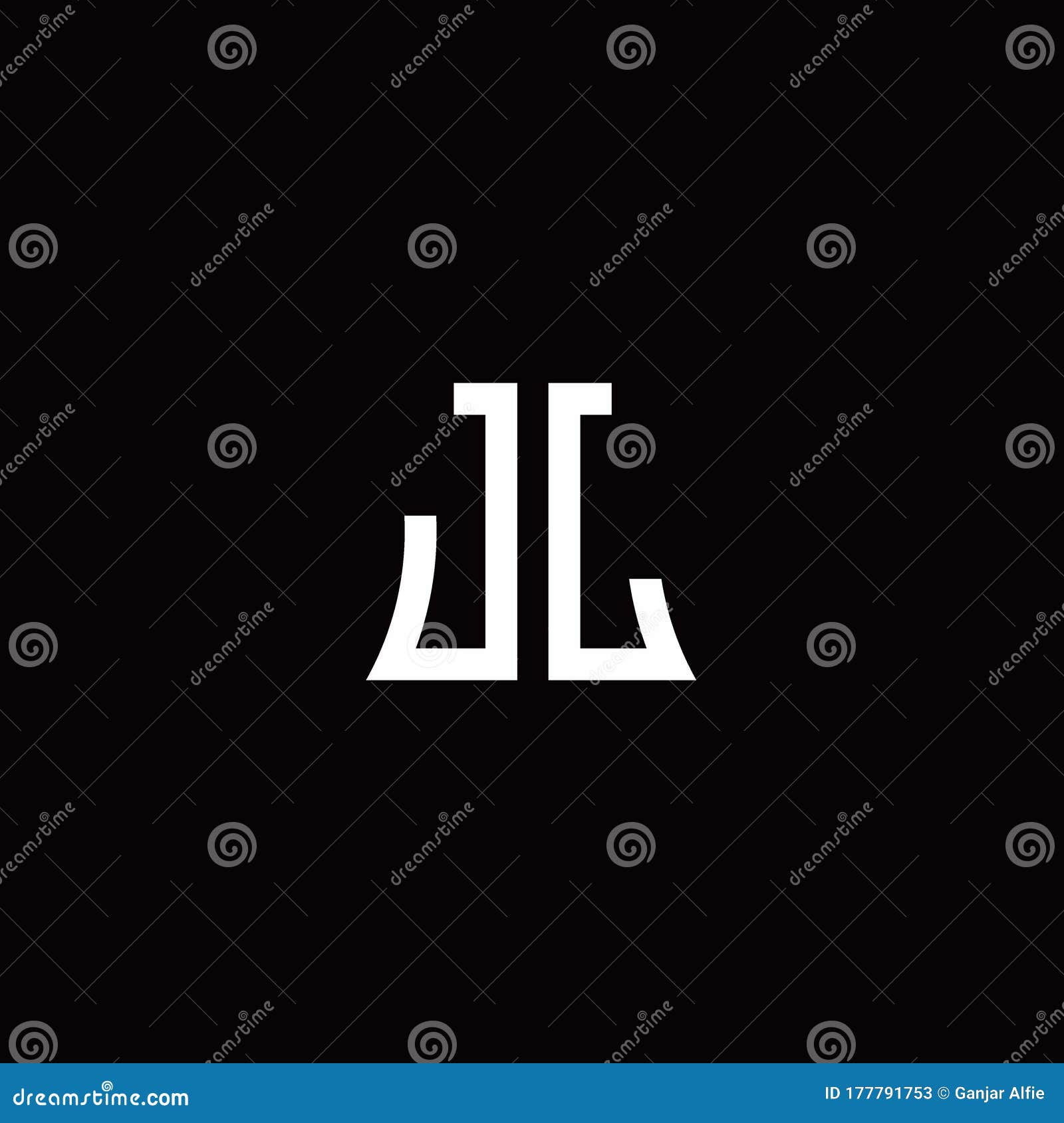 JL Monogram Logo Letter with Curved Side Style Stock Vector ...