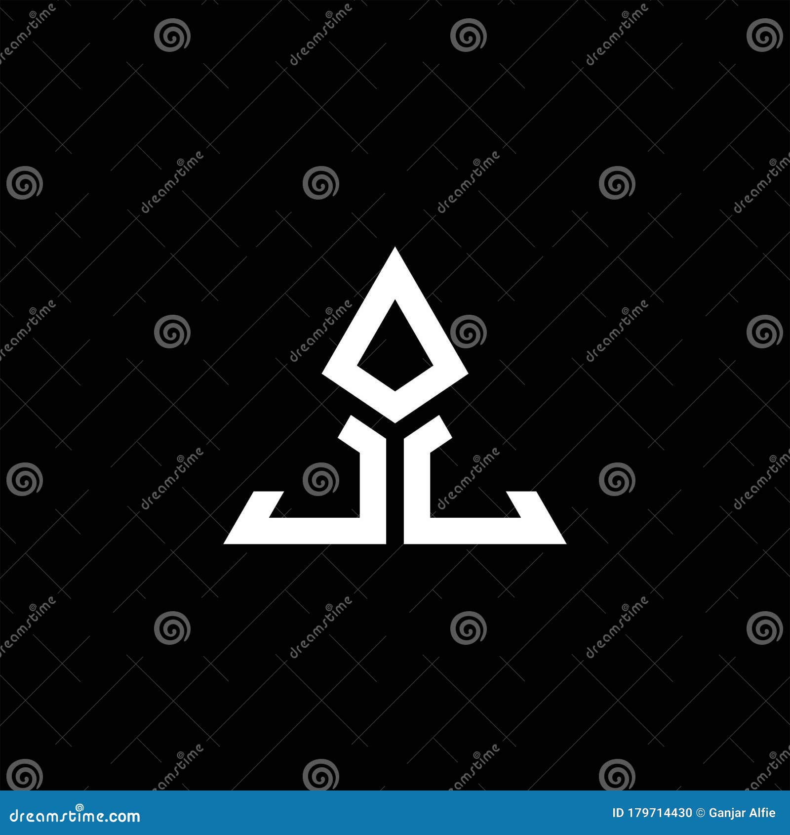 JL Monogram Logo with 3 Pieces Shape Isolated on Triangle Stock Vector ...