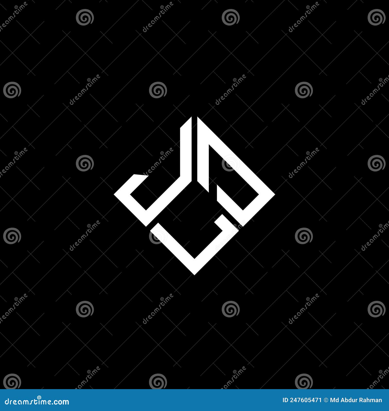 JLD Letter Logo Design on Black Background. JLD Creative Initials ...