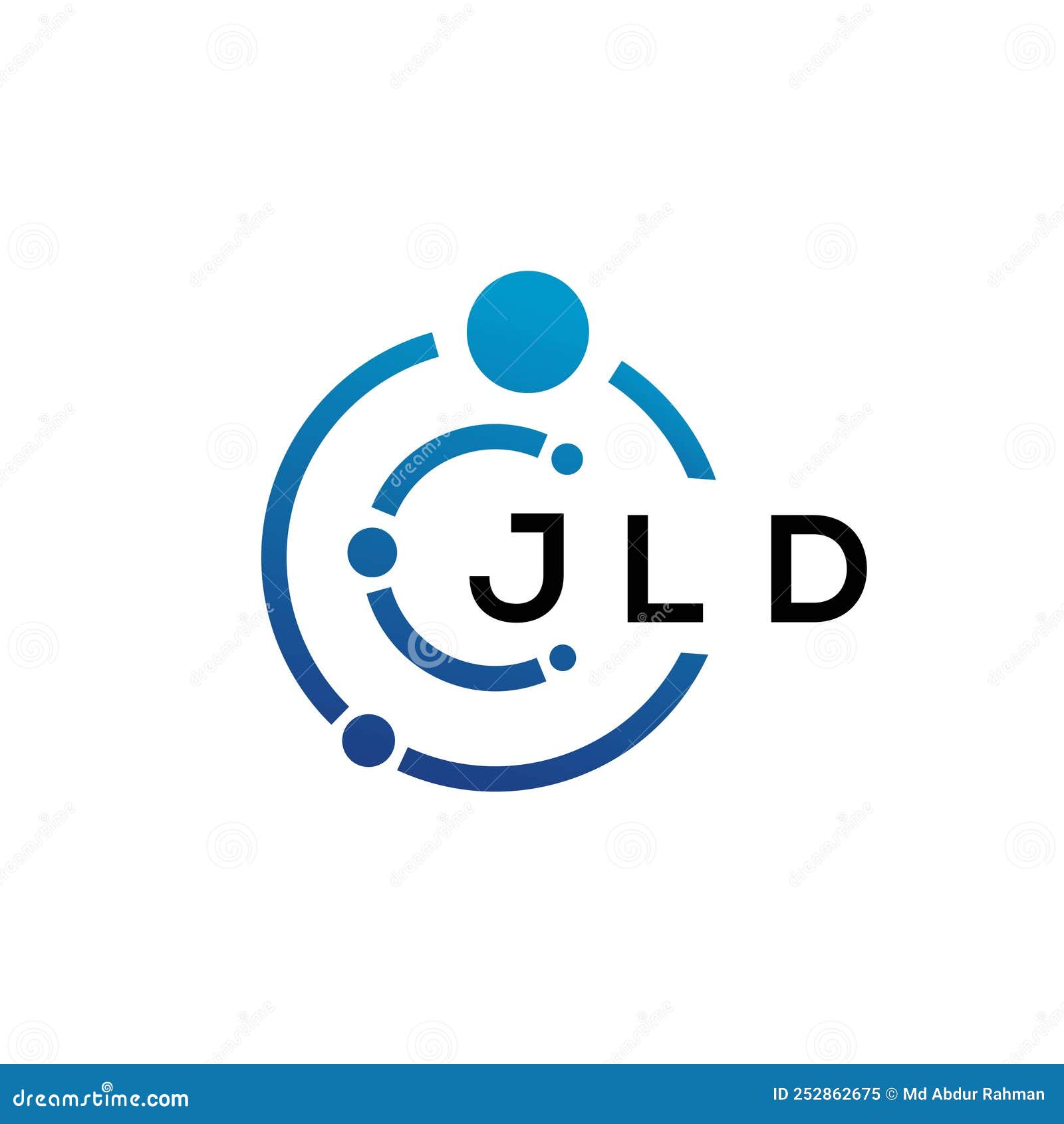 JLD Letter Technology Logo Design on White Background. JLD Creative ...