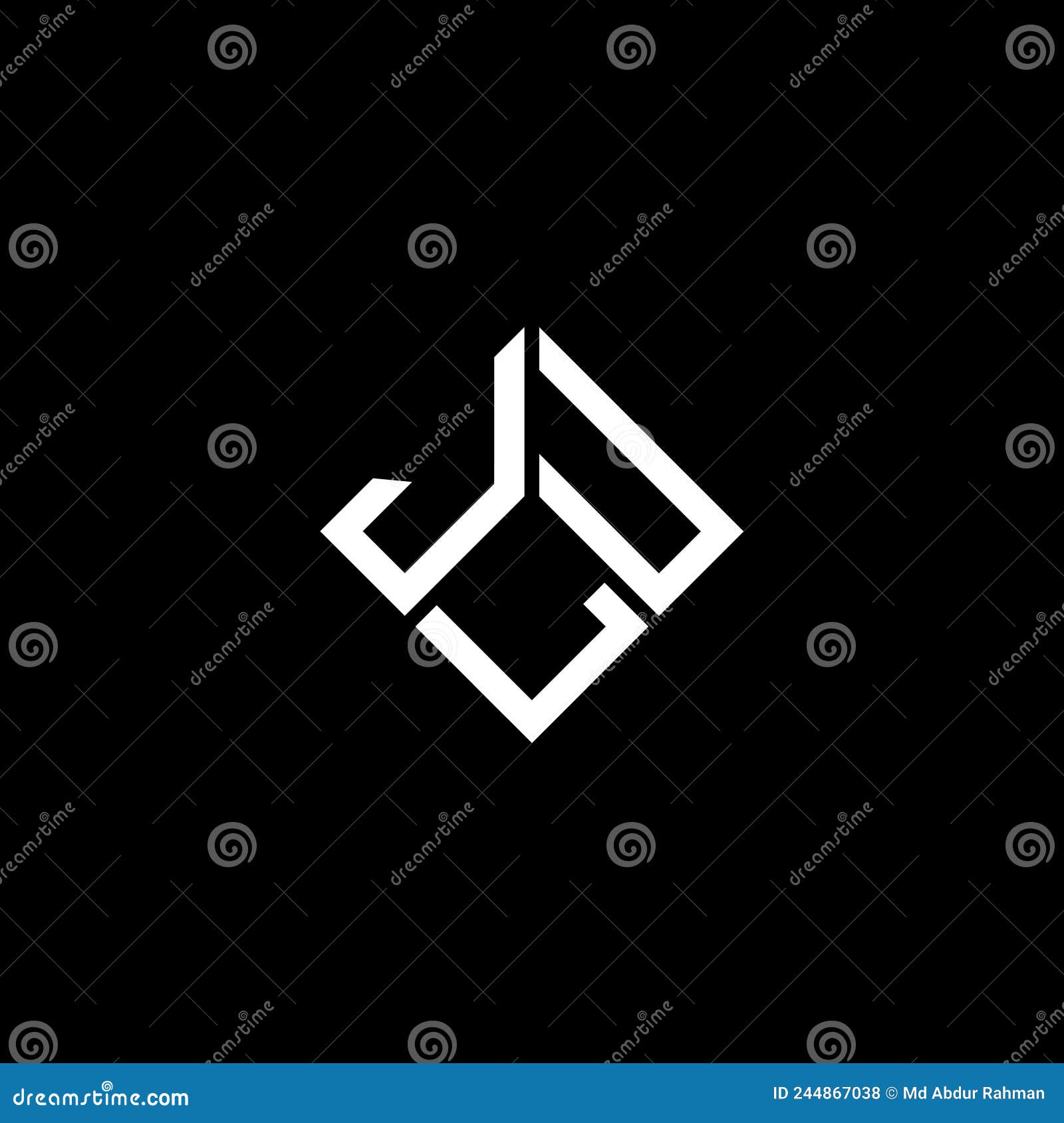 JLU Letter Logo Design on Black Background. JLU Creative Initials ...