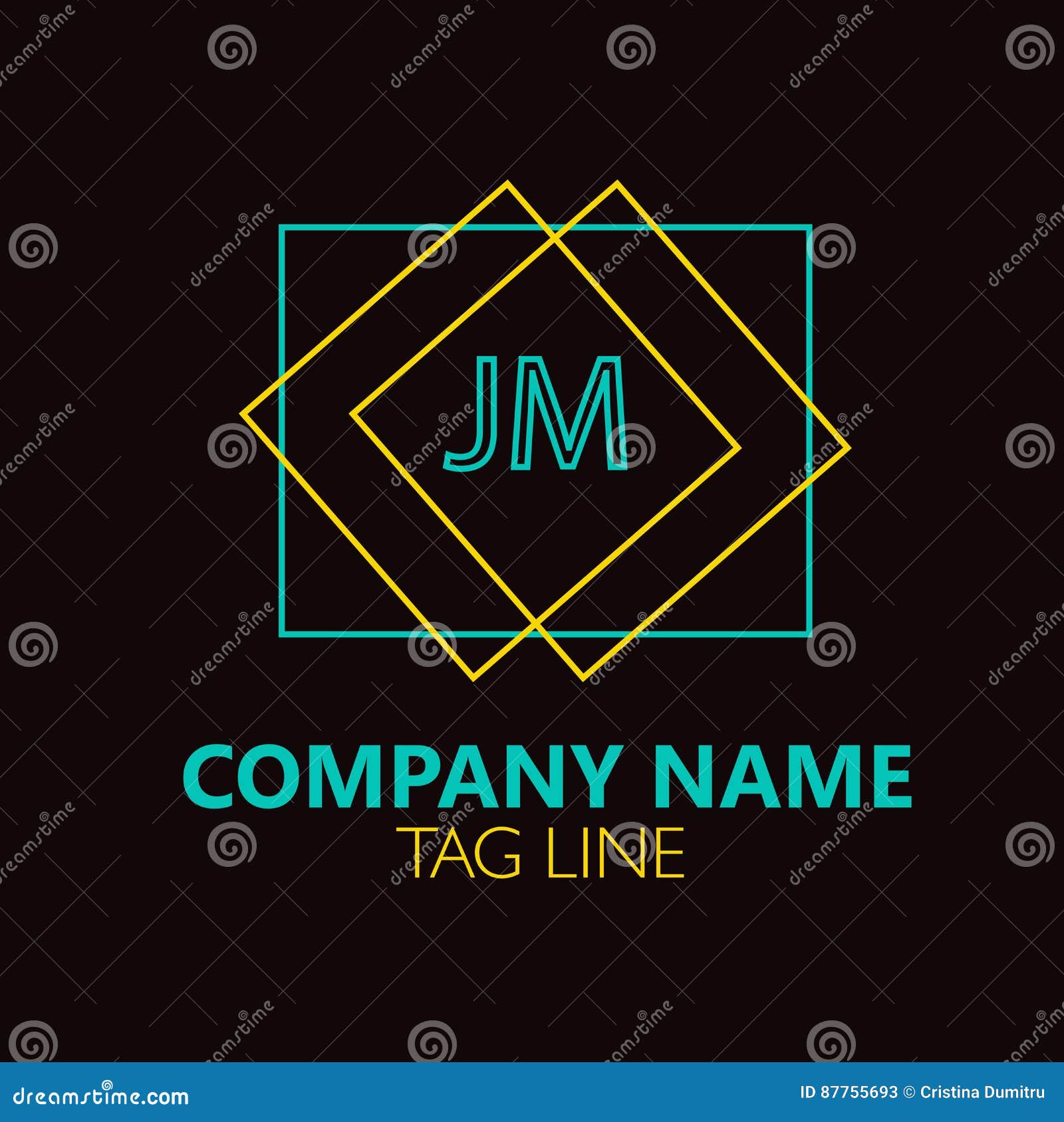 JM-Buchstabe Logo Design Logo Design Vektor Abbildung - Illustration ...