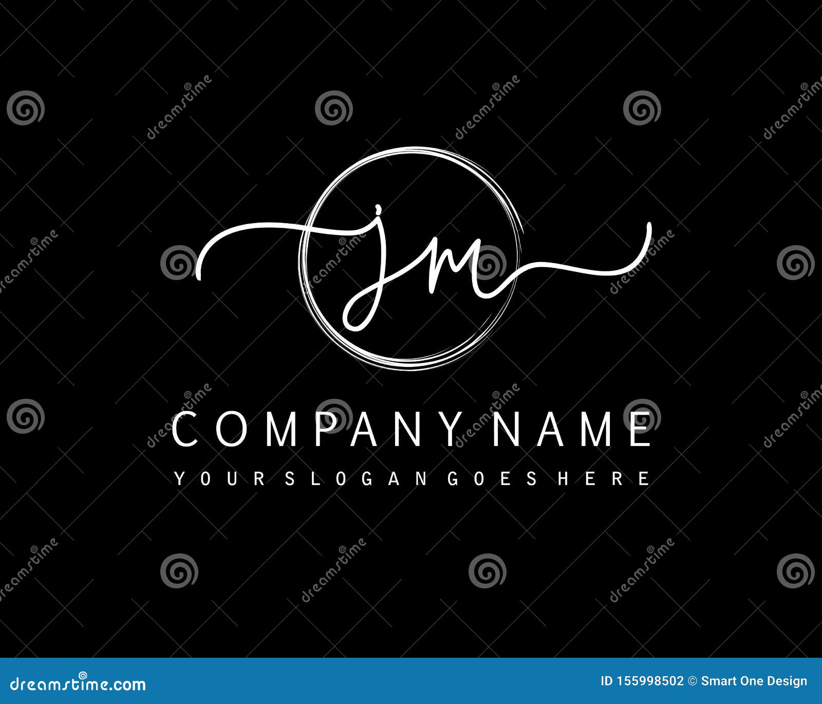 JM Initial Handwriting Logo Circle Hand Drawn Template Vector Stock ...