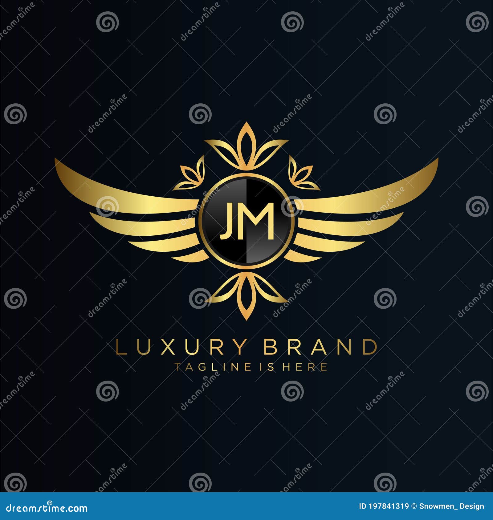 JM Letter Initial with Royal Template.elegant with Crown Logo Vector ...