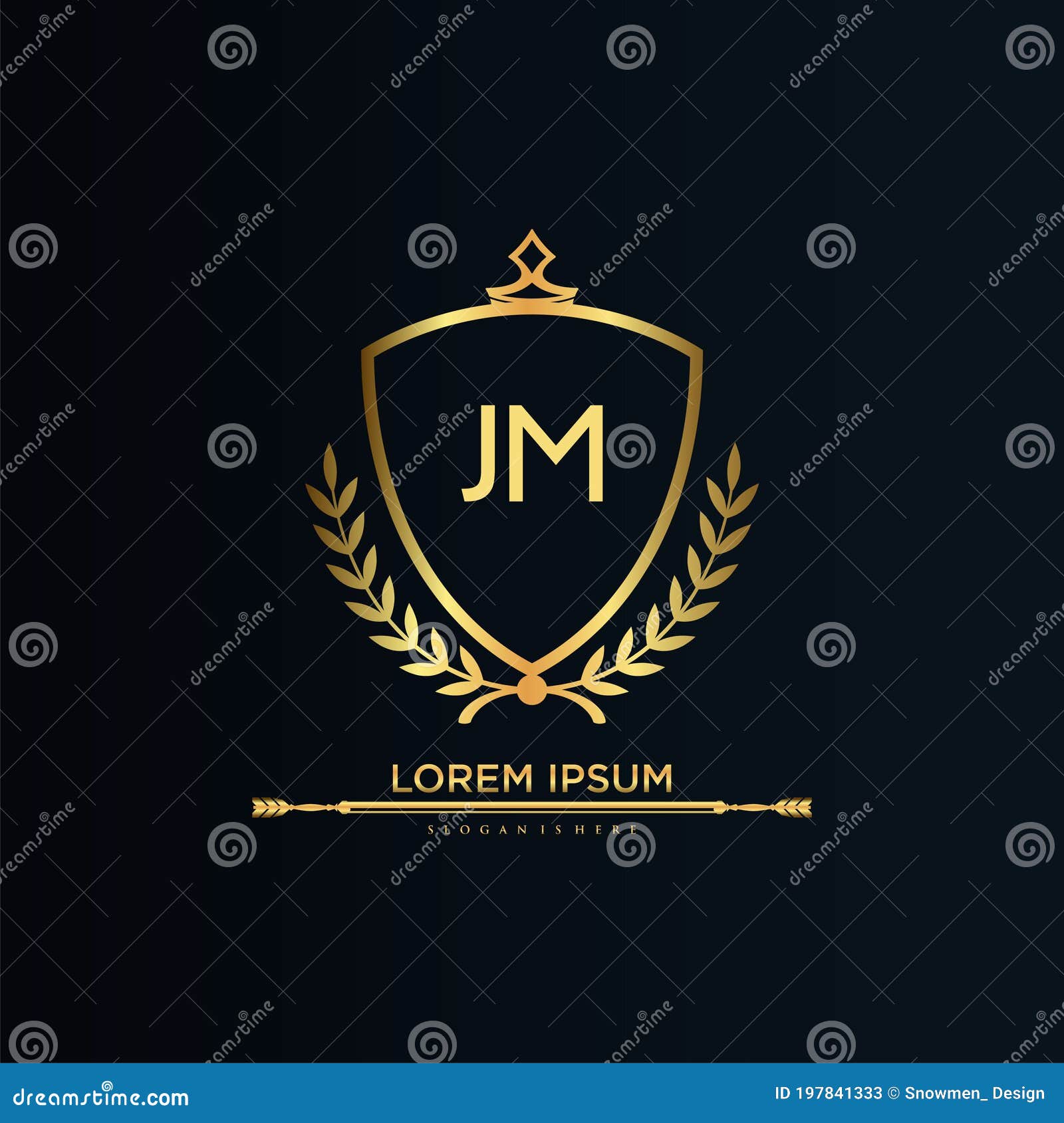 JM Letter Initial with Royal Template.elegant with Crown Logo Vector ...