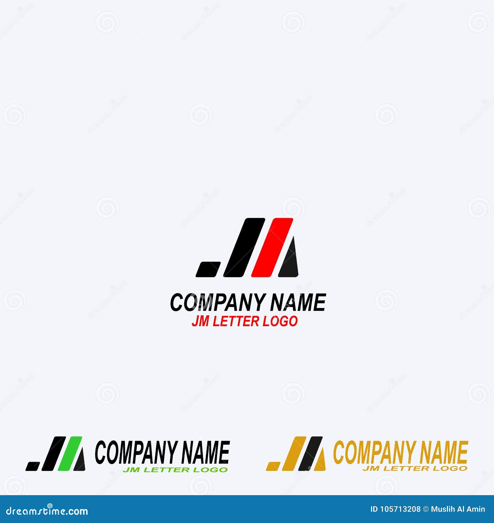 JM Letter Logo Creative Design Stock Vector - Illustration of card ...