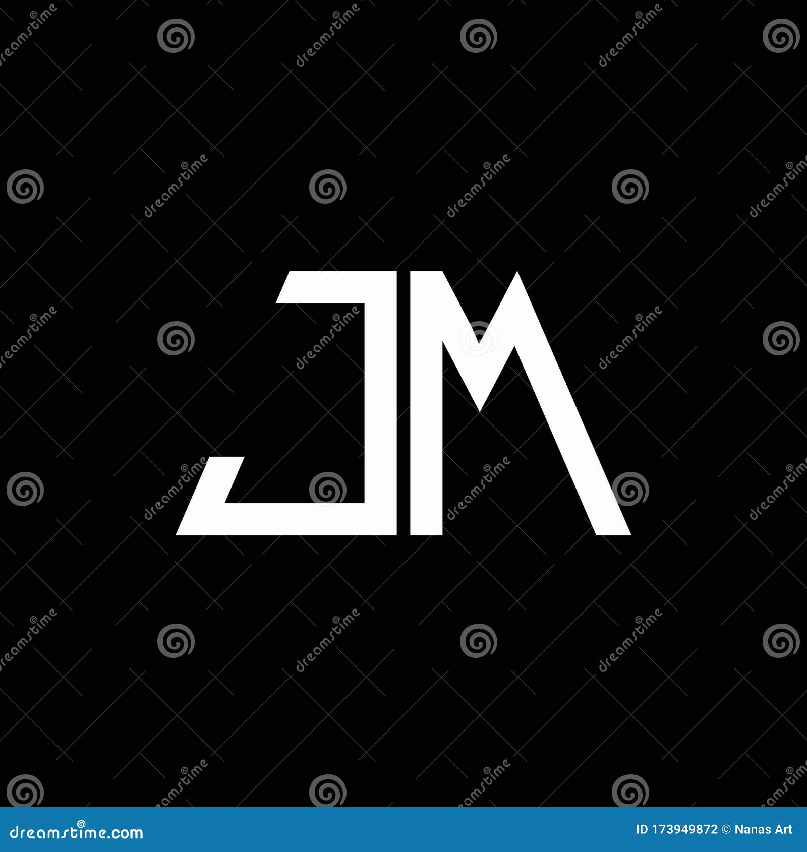 JM Logo Abstract Monogram Isolated on Black Background Stock ...