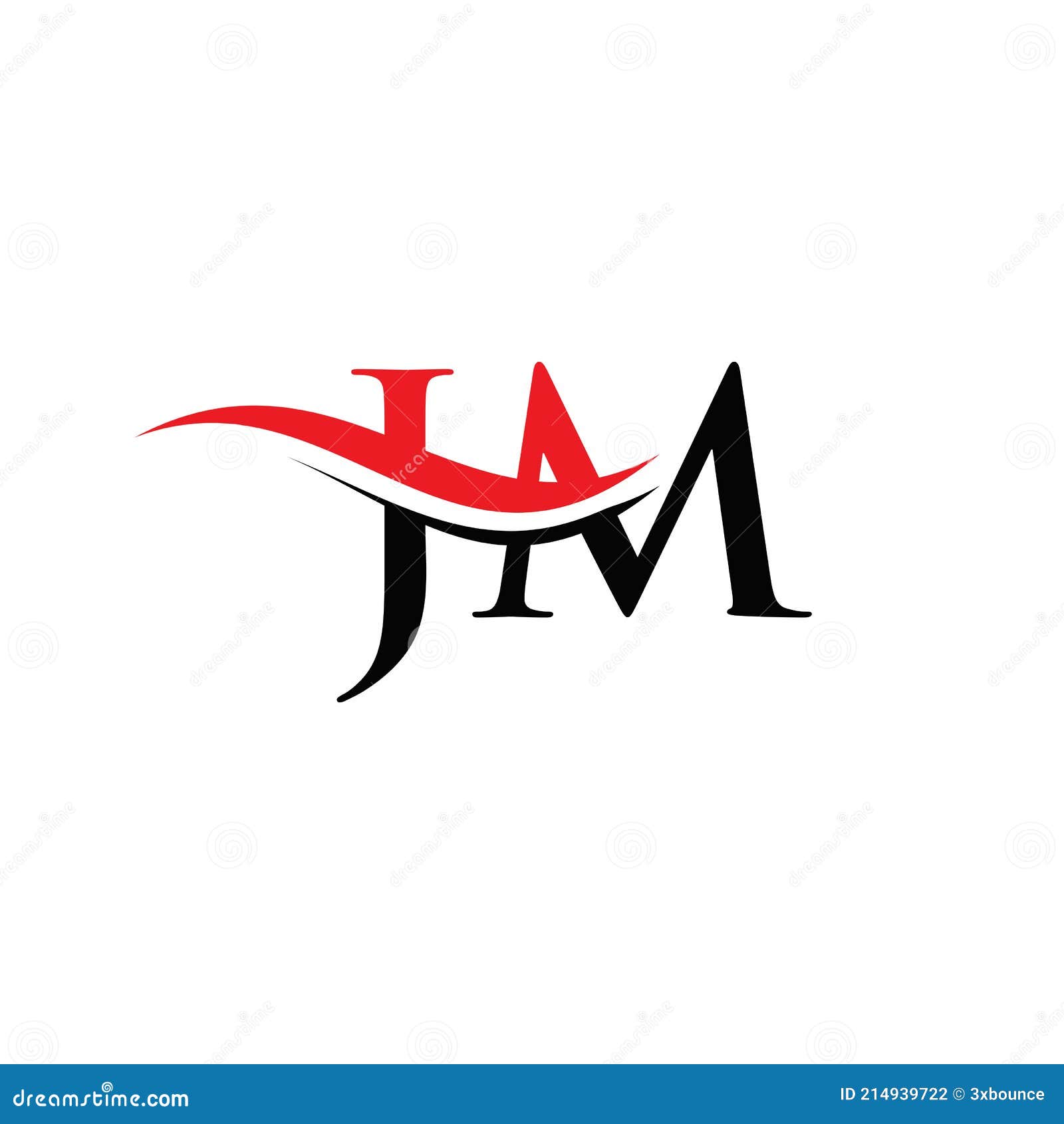 JM Logo Design Vector. Swoosh Letter JM Logo Design Stock Vector ...