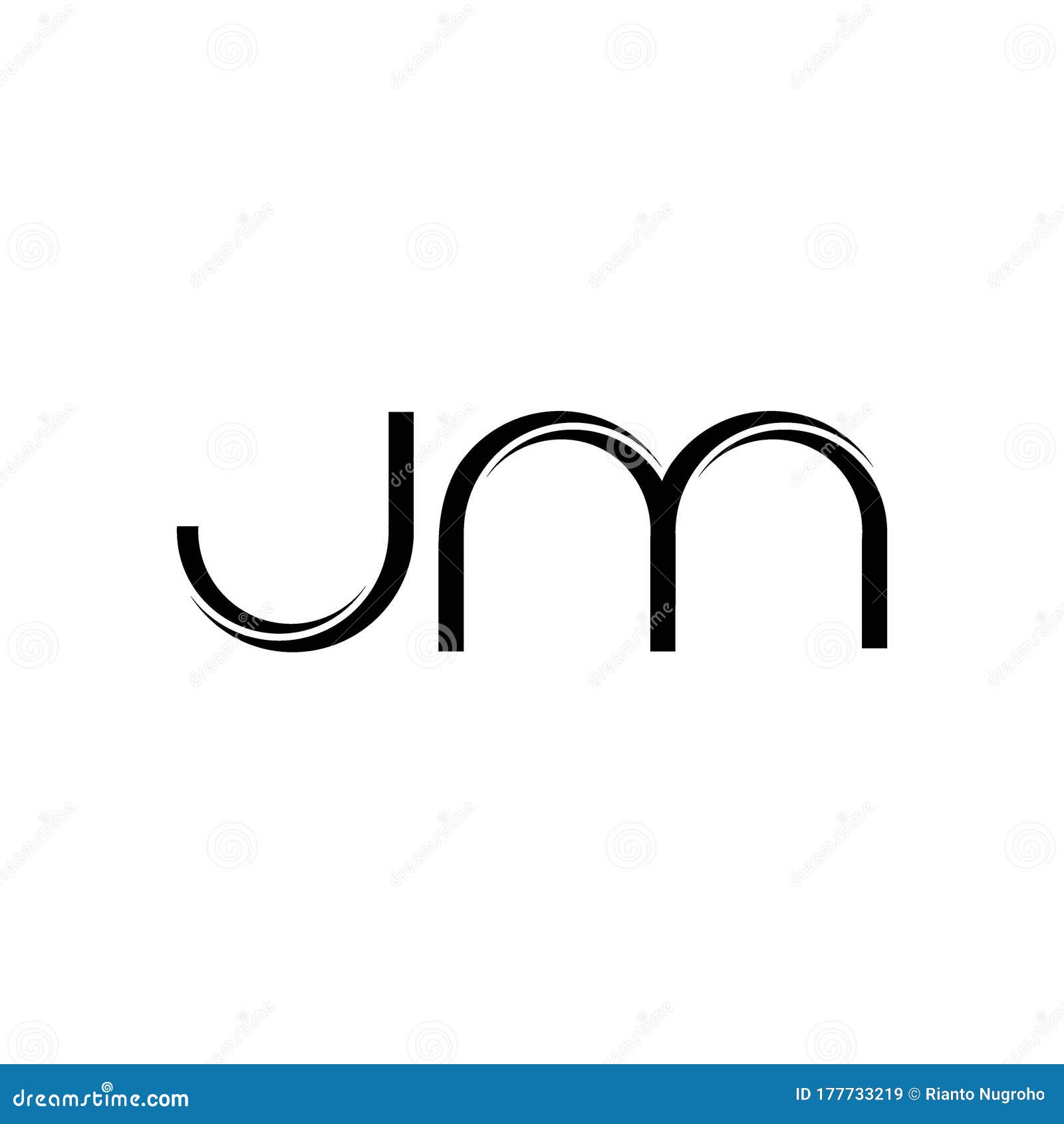 JM Logo Monogram with Slice Rounded Modern Design Template Stock Vector ...