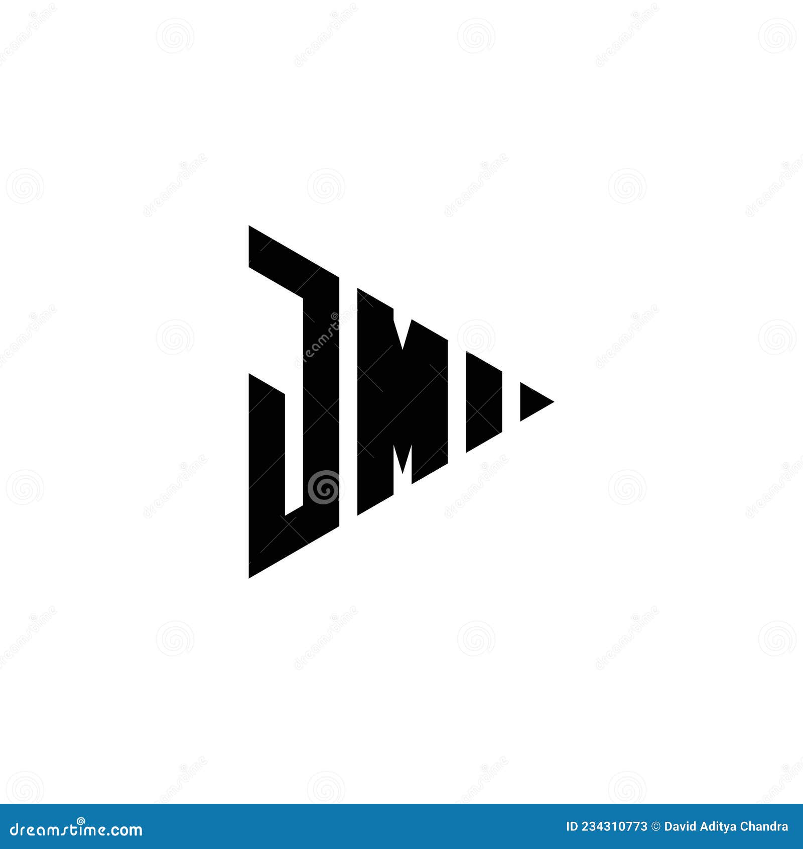 JM Logo Monogram Triangle Shape Play Button Stock Vector - Illustration ...