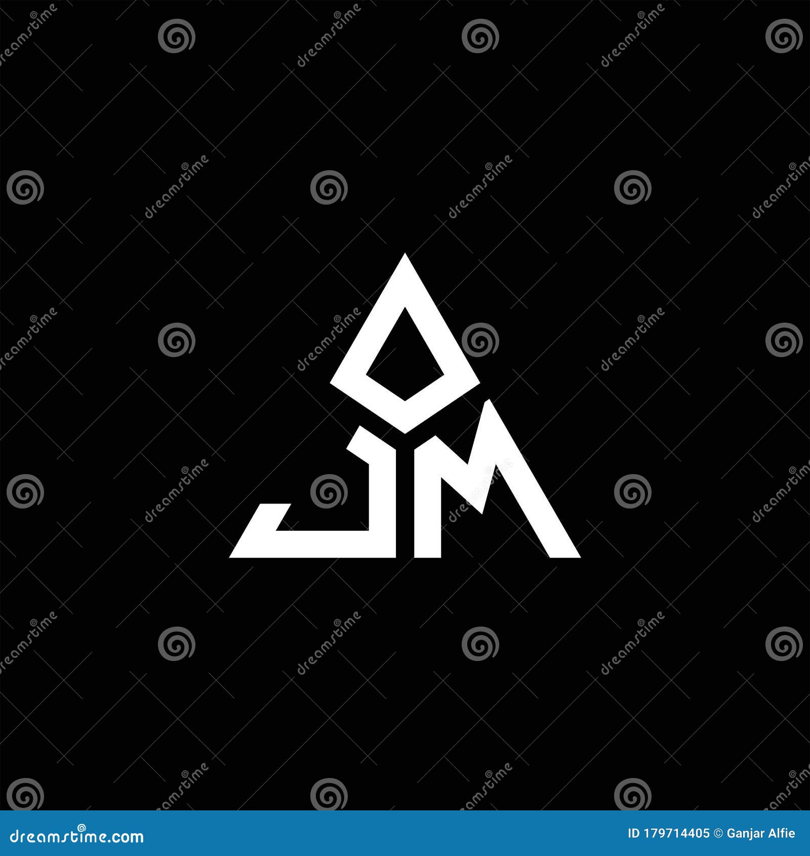 JM Monogram Logo with 3 Pieces Shape Isolated on Triangle Stock Vector ...