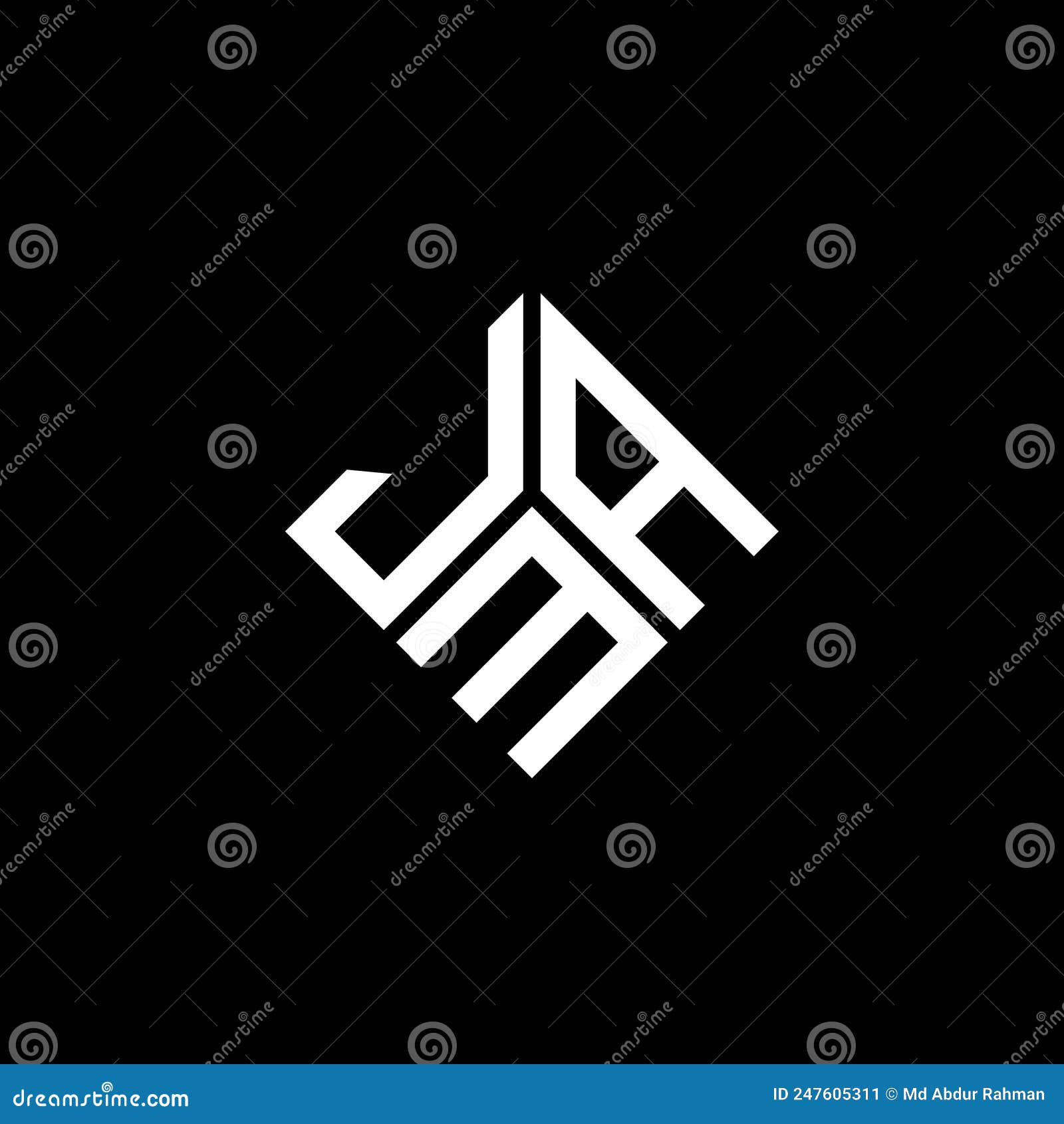 JMA Letter Logo Design on Black Background. JMA Creative Initials ...