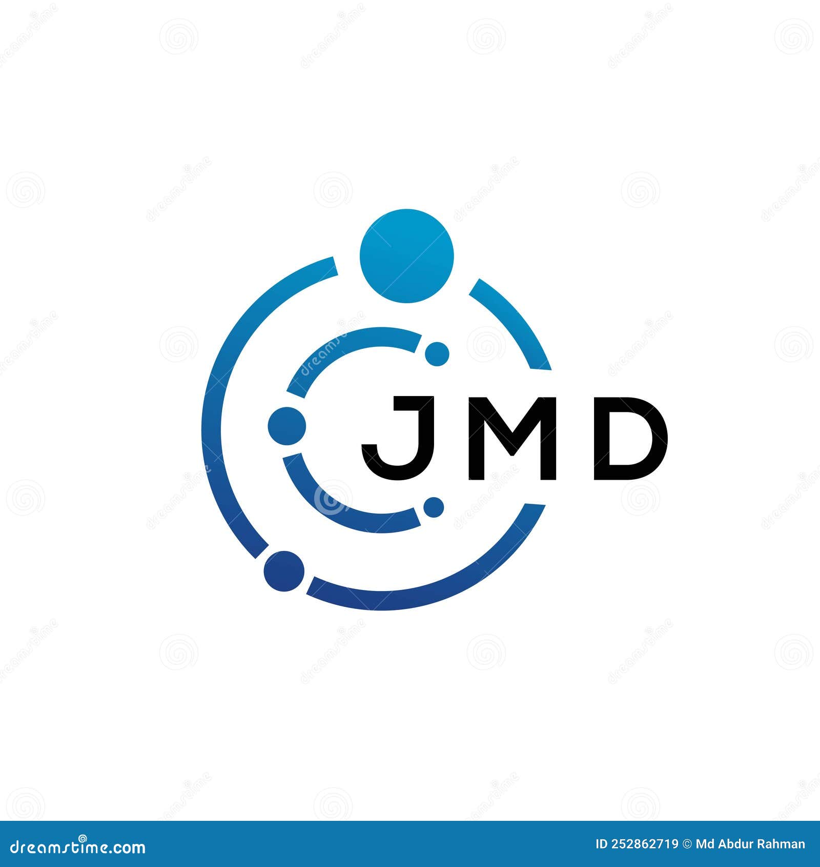 JMD Letter Technology Logo Design on White Background. JMD Creative ...