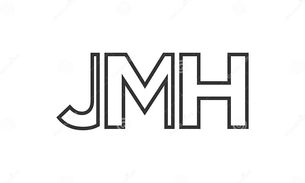 JMH Logo Design Template with Strong and Modern Bold Text. Initial ...