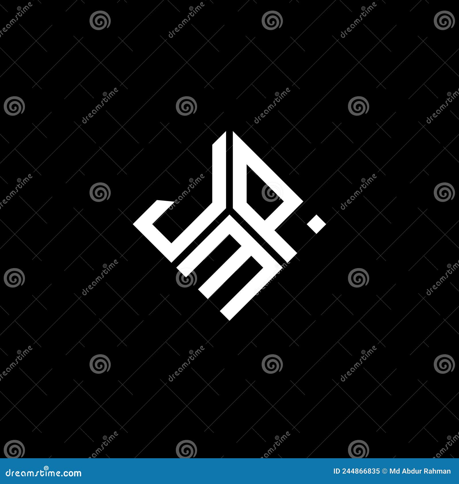 JMP Letter Logo Design on Black Background. JMP Creative Initials ...
