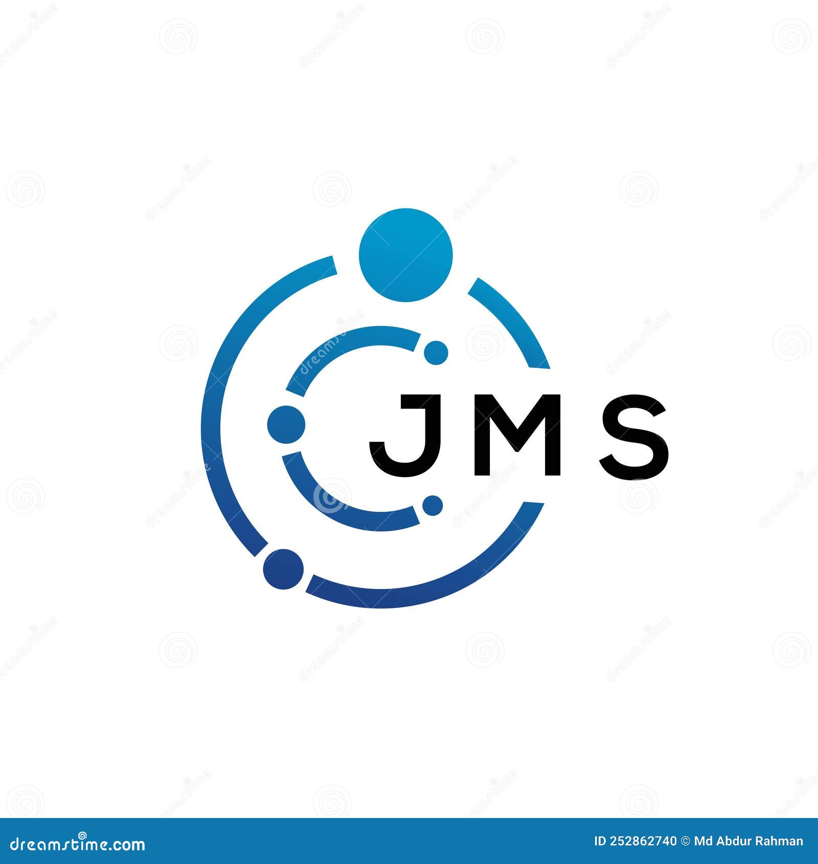 JMS Letter Technology Logo Design on White Background. JMS Creative ...