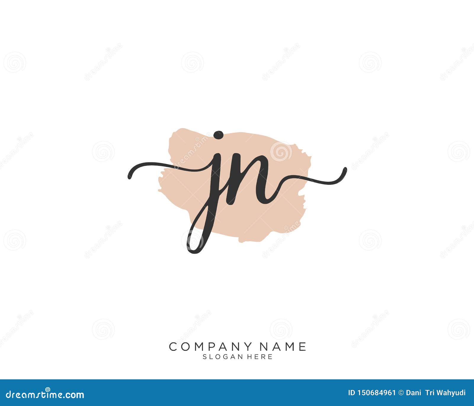 JN Initial Handwriting Logo Concept Stock Illustration - Illustration ...