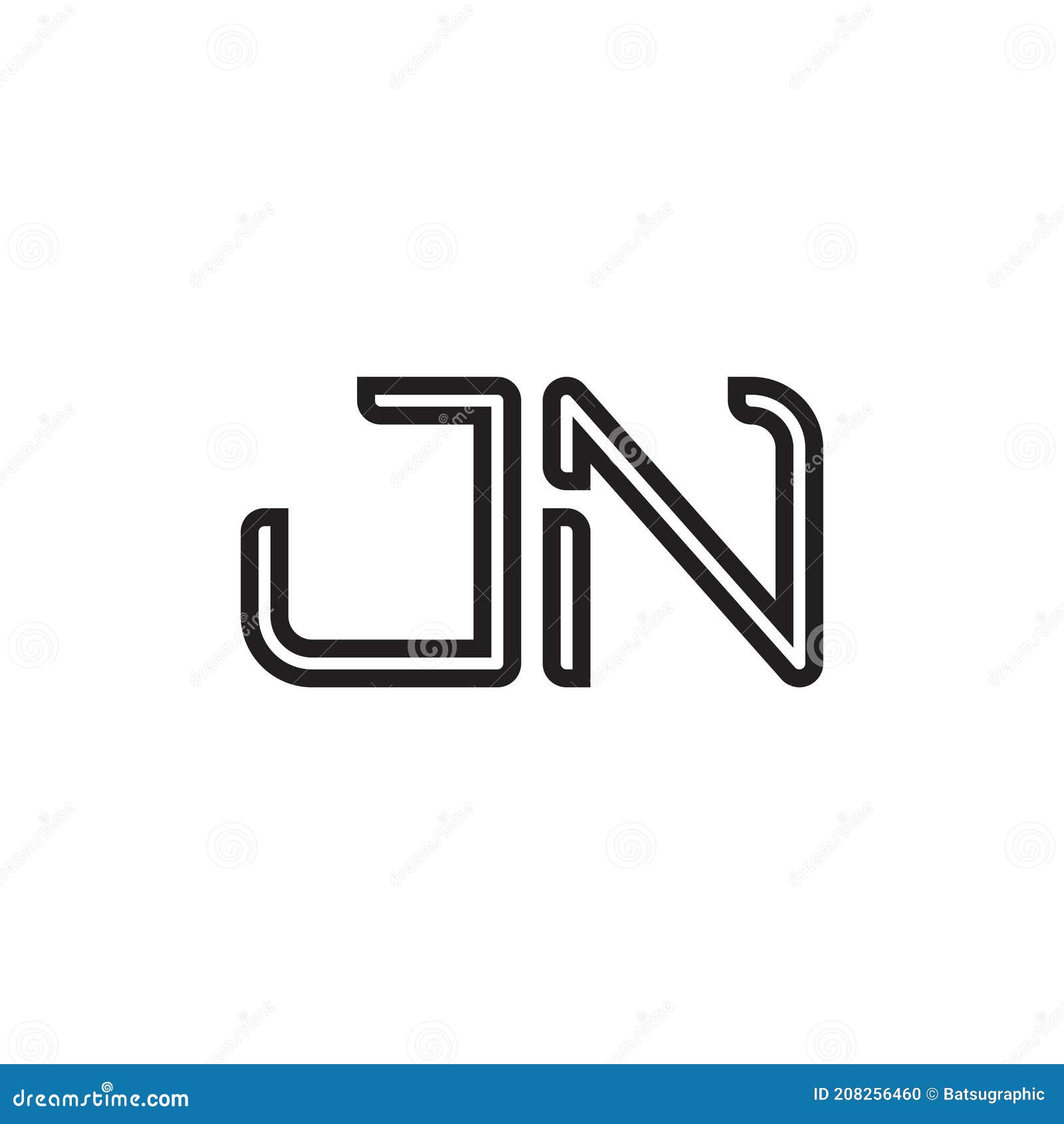 Jn Initial Letter Vector Logo Icon Stock Vector - Illustration of name ...