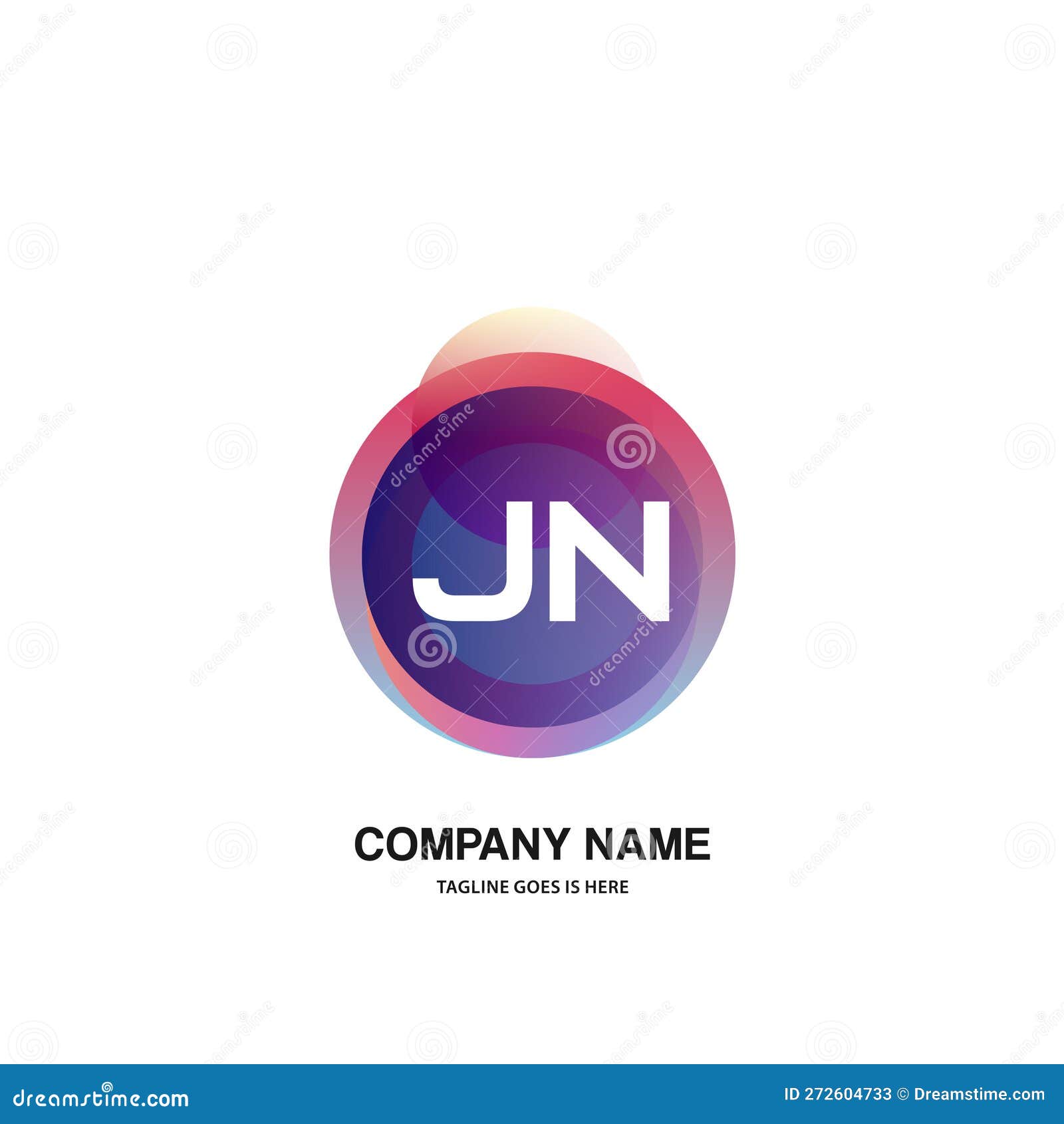 JN Initial Logo with Colorful Circle Template Vector Stock Vector ...