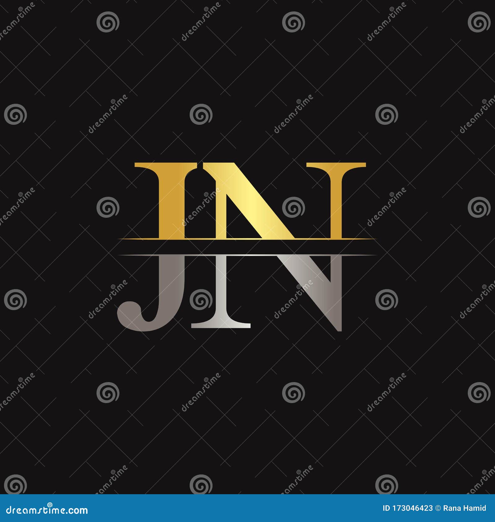 JN Letter Type Logo Design Vector Template. Abstract Letter JN Logo ...