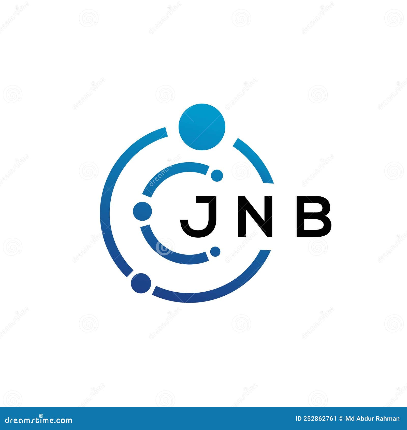 JNB Letter Technology Logo Design on White Background. JNB Creative ...