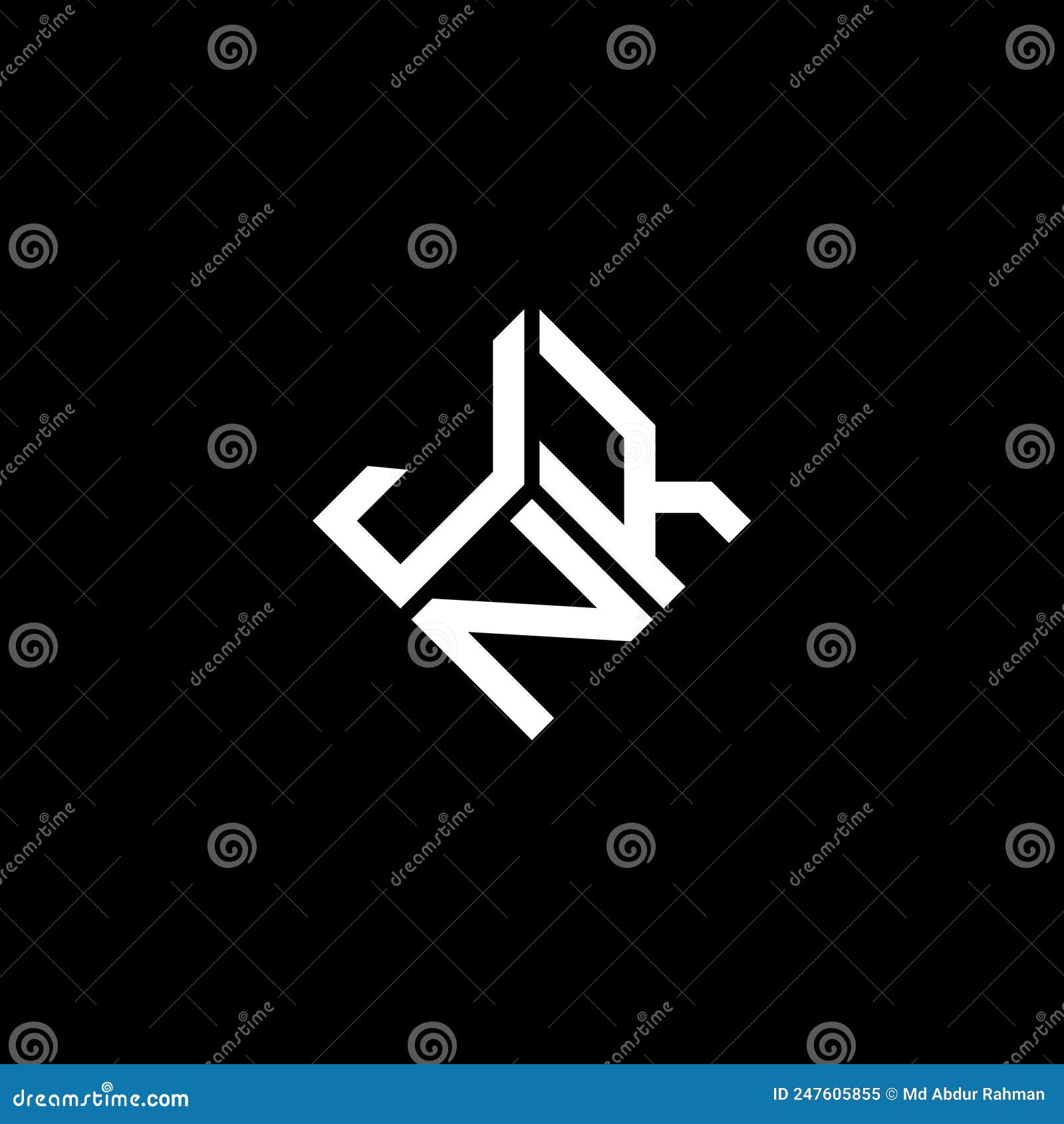 JNK Letter Logo Design on Black Background. JNK Creative Initials ...