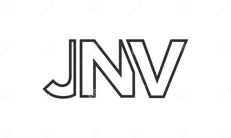 JNV Logo Design Template with Strong and Modern Bold Text. Initial ...