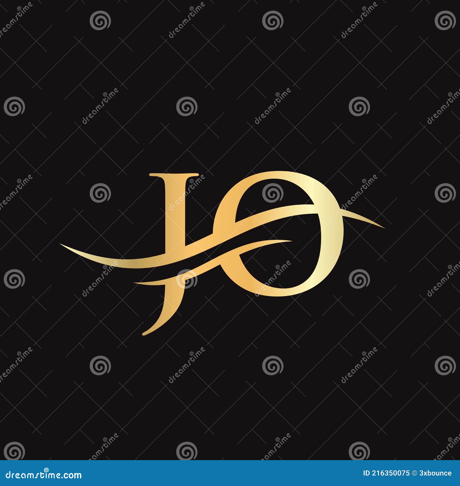 Jo Logo Design Vector. Swoosh Letter Jo Logo Design Vektor Abbildung ...
