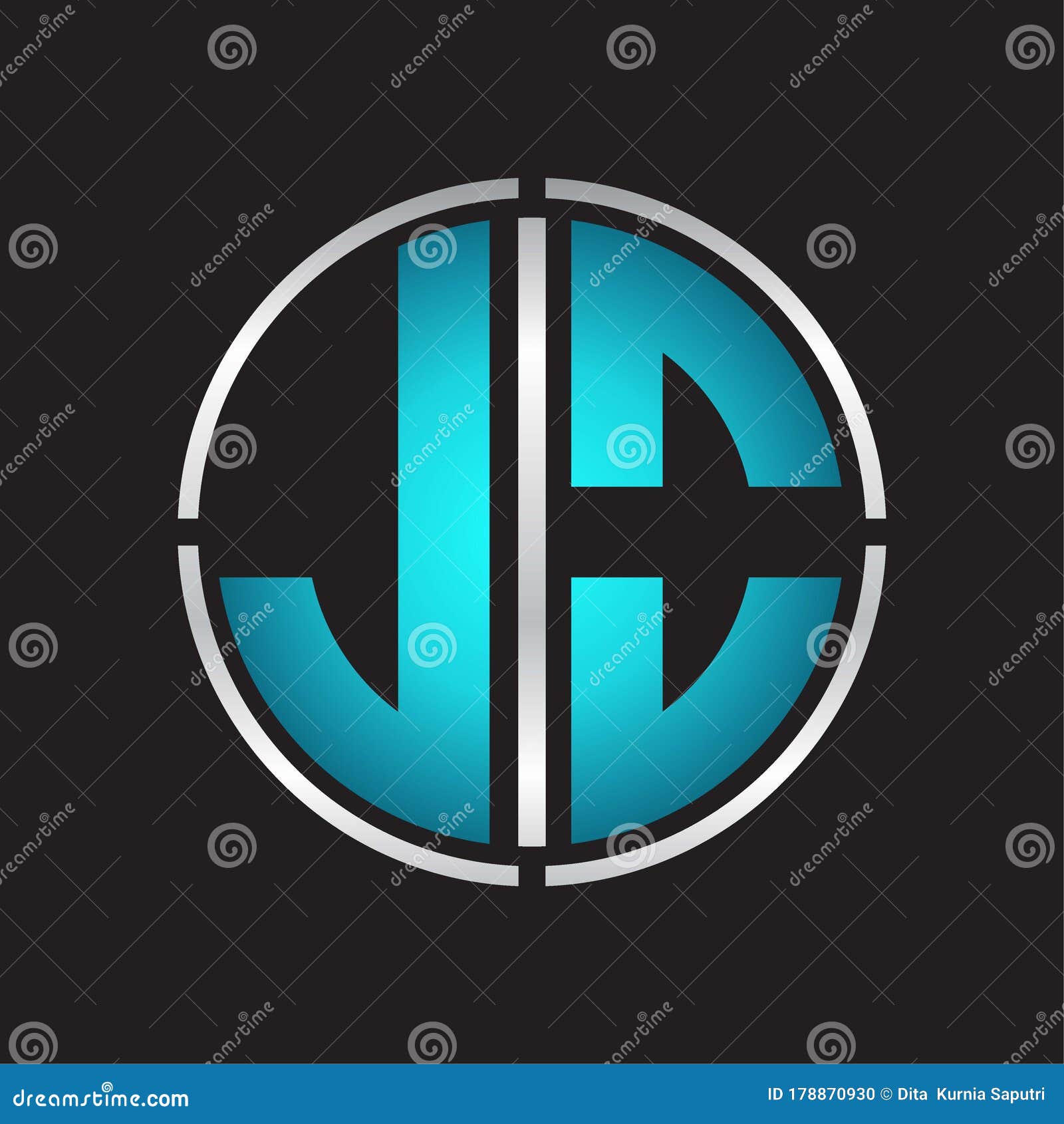 JO Logo Initial with Circle Line Cut Design Template on Blue Colors ...