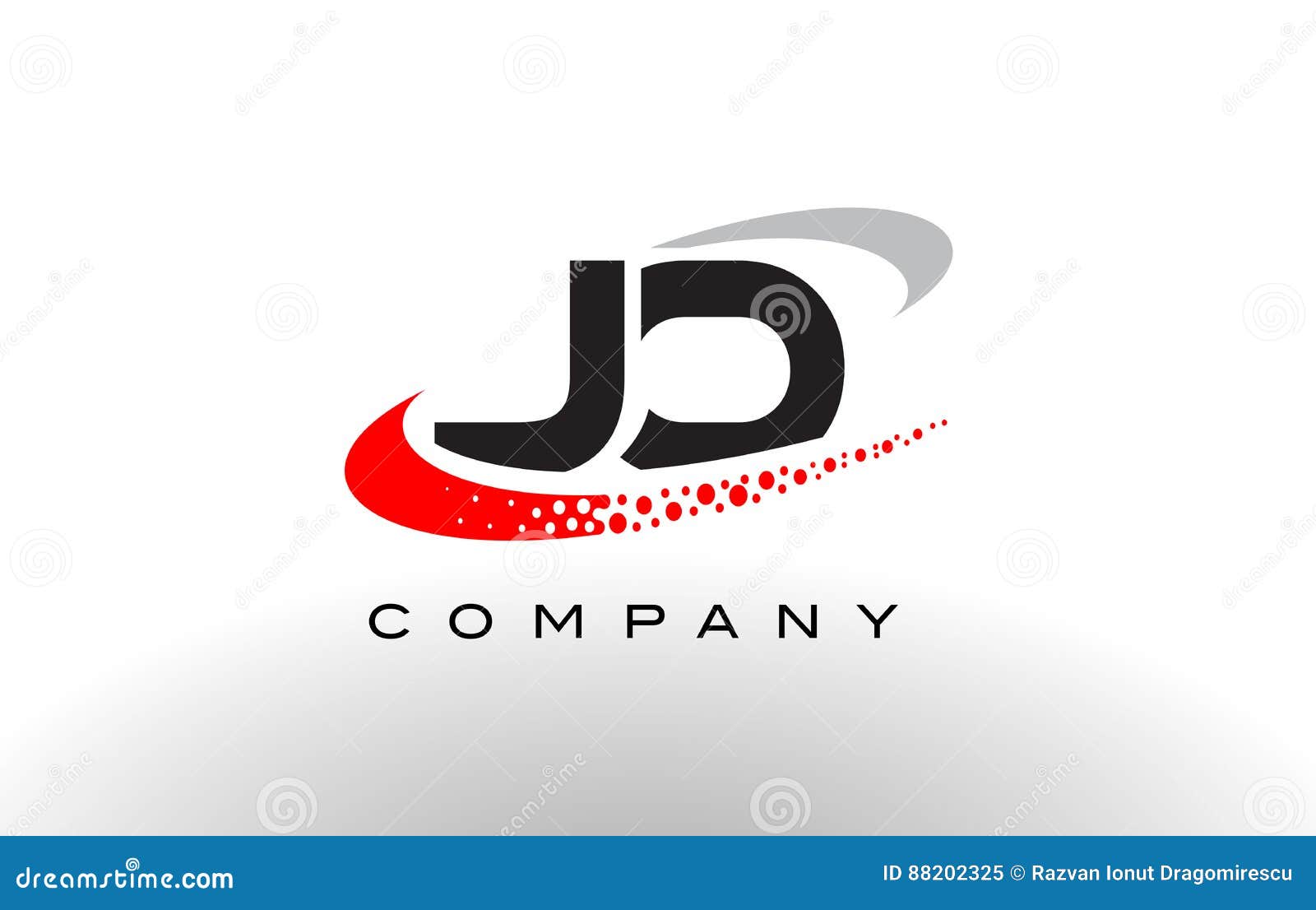 JO Modern Letter Logo Design with Red Dotted Swoosh Stock Vector ...