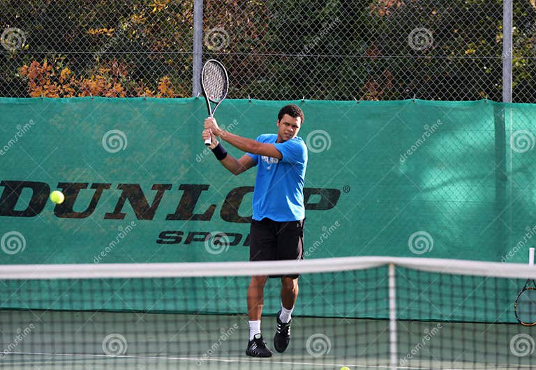 Jo-Wilfried Tsonga during a Practice Session Editorial Stock Photo - Image of gilles, tennis ...