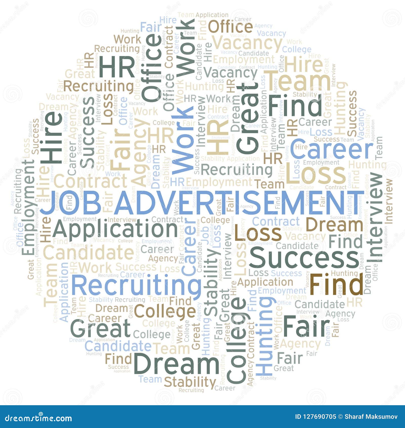 Job Advertisement Word Cloud. Stock Illustration - Illustration of ...