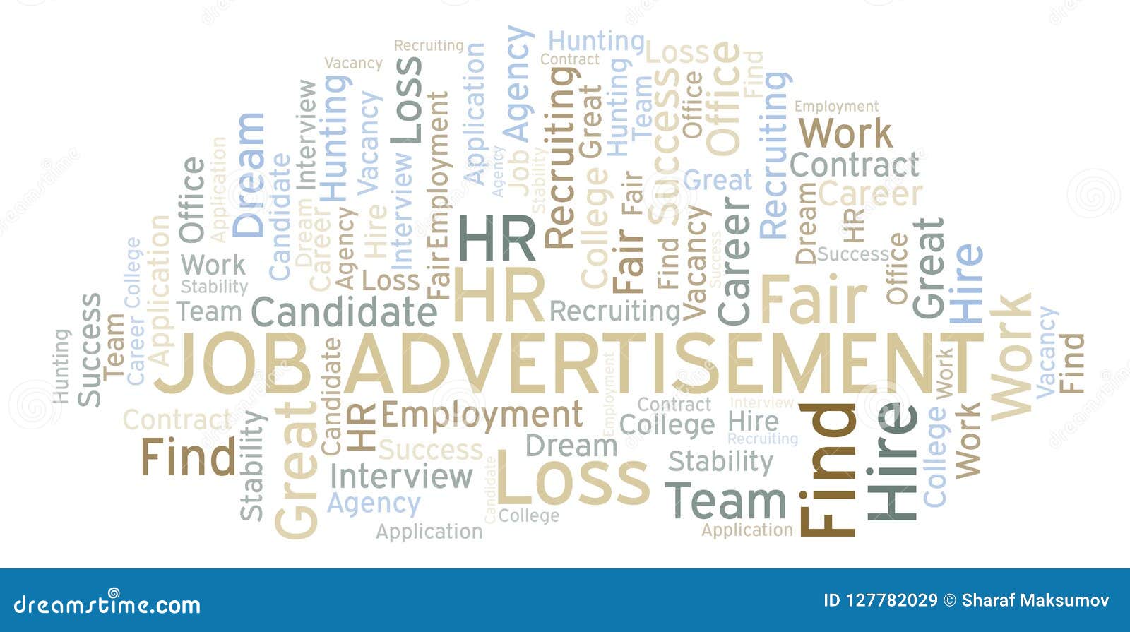 Job Advertisement Word Cloud. Stock Illustration - Illustration of ...